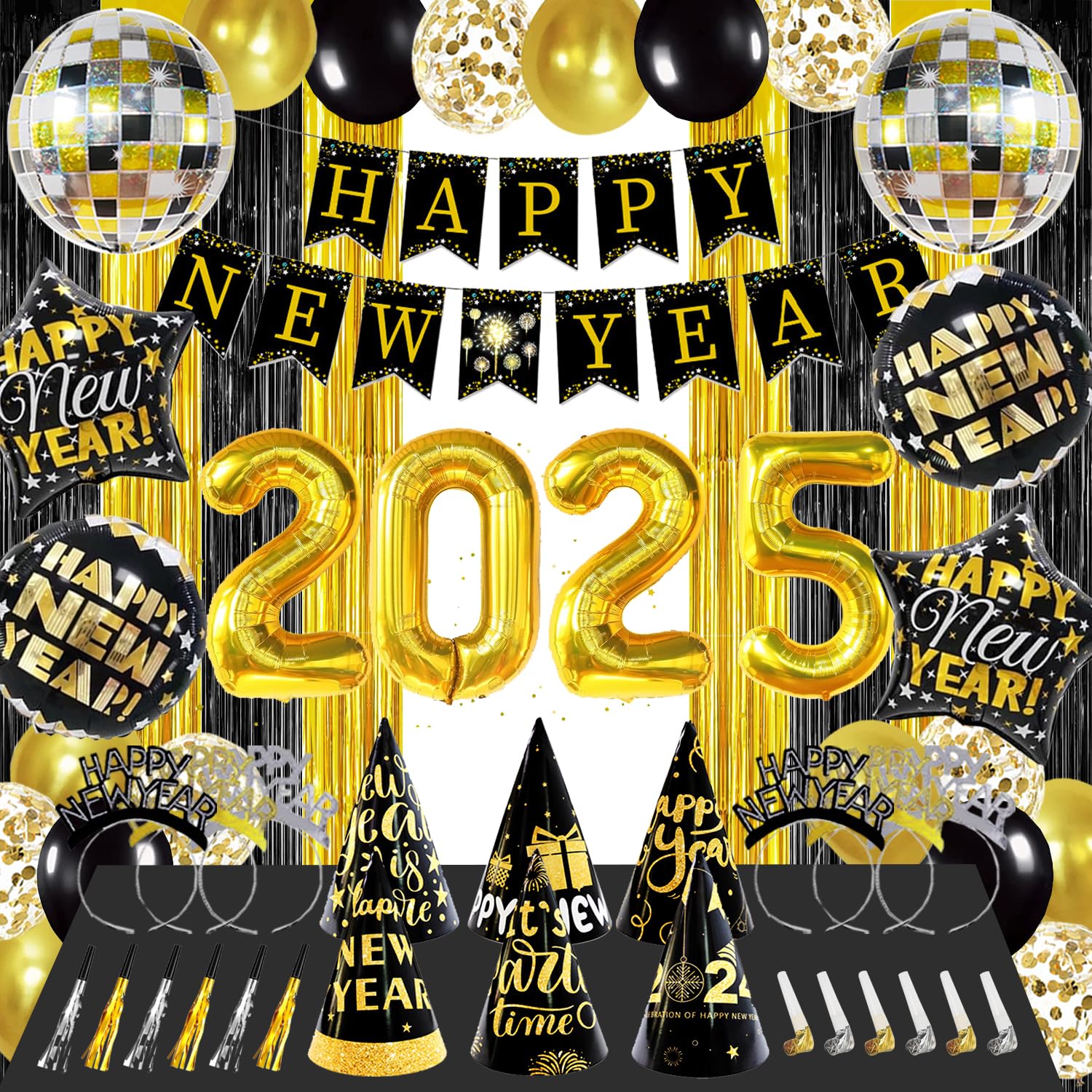 Amazon.com: IMISHM Happy New Year Decorations 2025 New Years Party ...