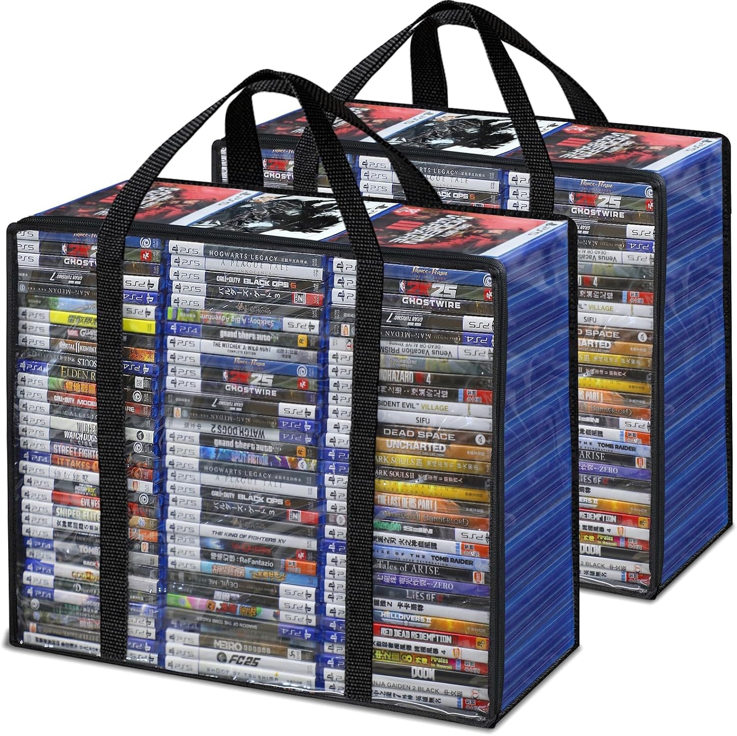Amazon.com: Salajory CD DVD Storage Bags, 2-Pack Clear Blu-ray Storage ...