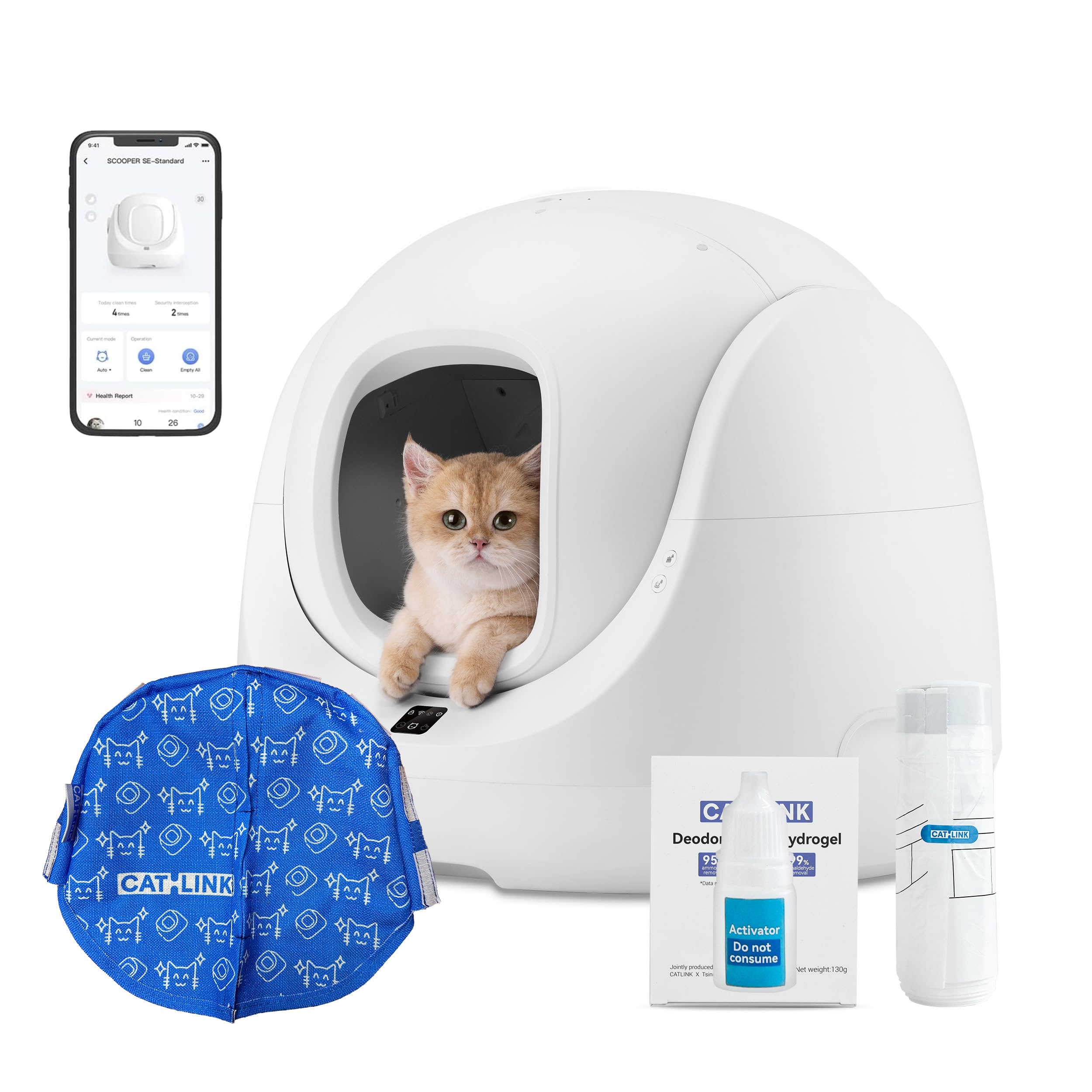 Catlink Baymax Self-Cleaning Cat Litter Tray, Monitor Your Cat's Health, Suitable for Cats from ...