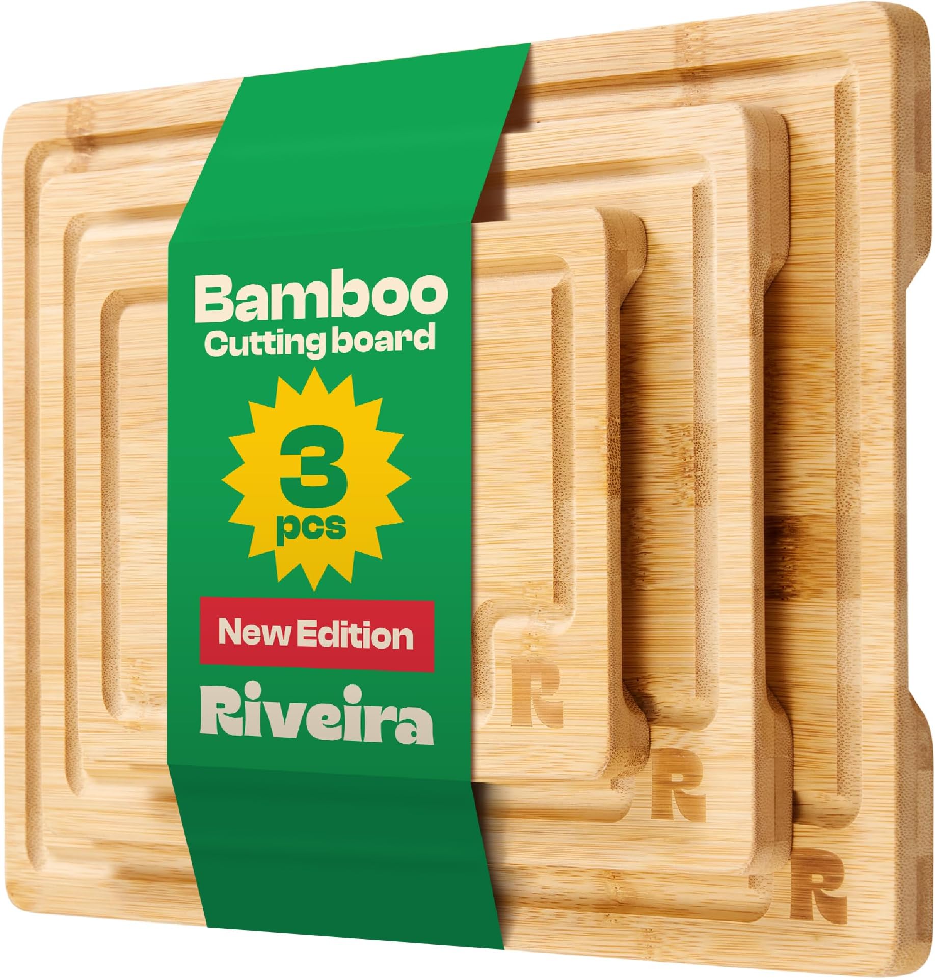 Amazon.com: JoyJolt Bamboo Cutting Board Set, Wooden Cutting Boards for ...