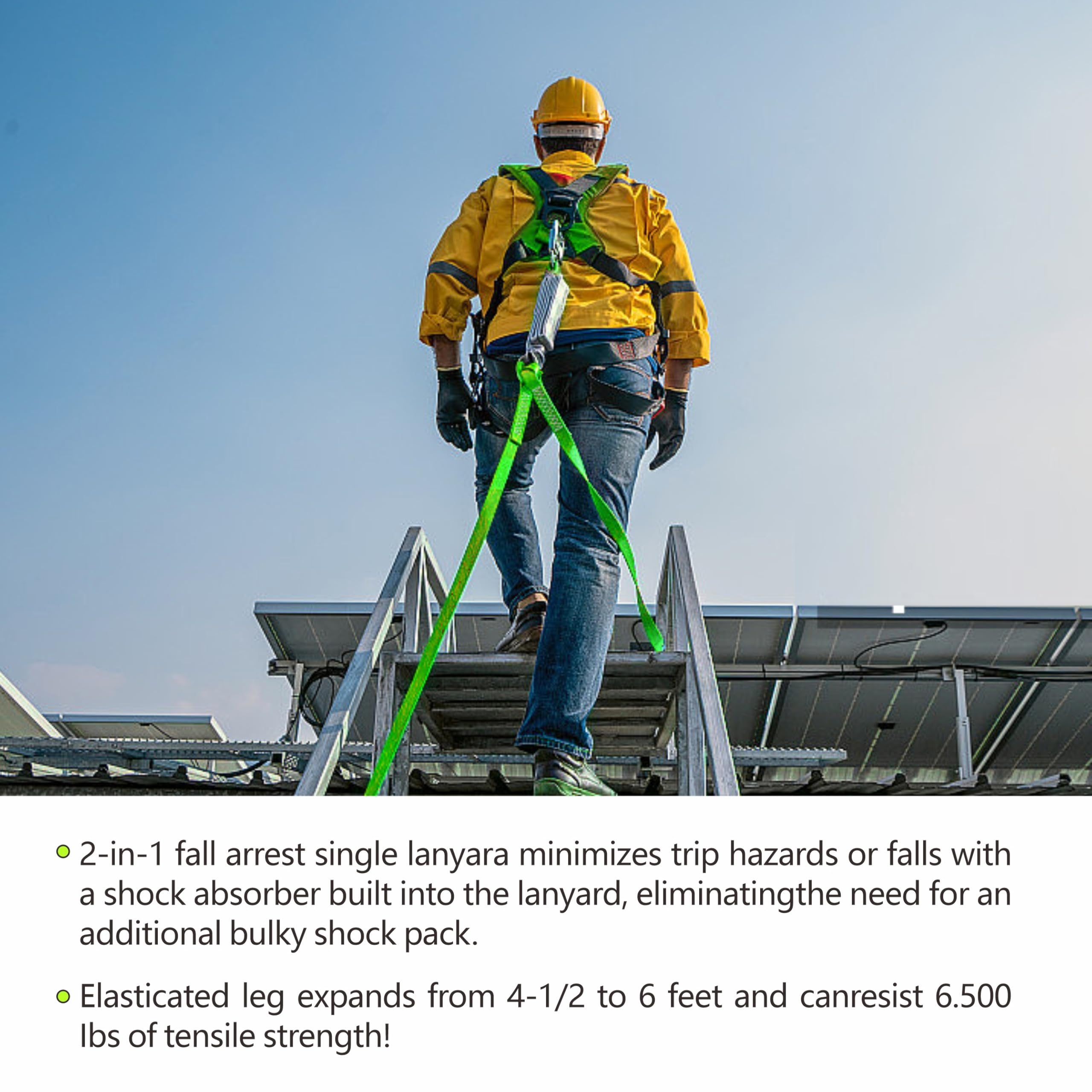 Snapklik.com : Yuneme 6FT Double Leg Internal Shock Absorber Safety ...