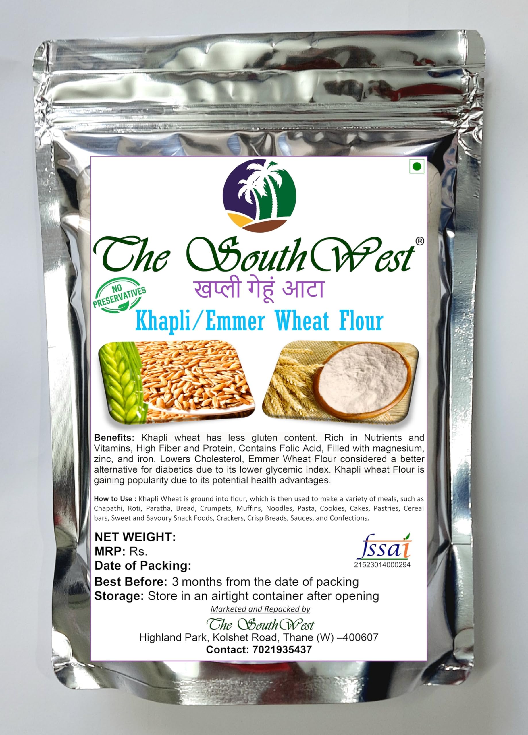 The SouthWest | Khapli Wheat Flour | Emmer Long Wheat Flour | Khapli ...