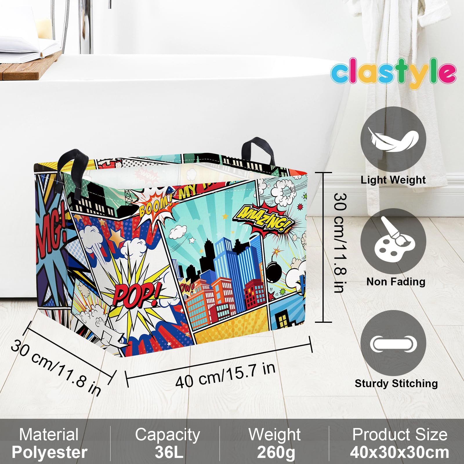 Toy Baskets Storage Kids Clastyle 36L Kids Storage Bin - Collapsible ...