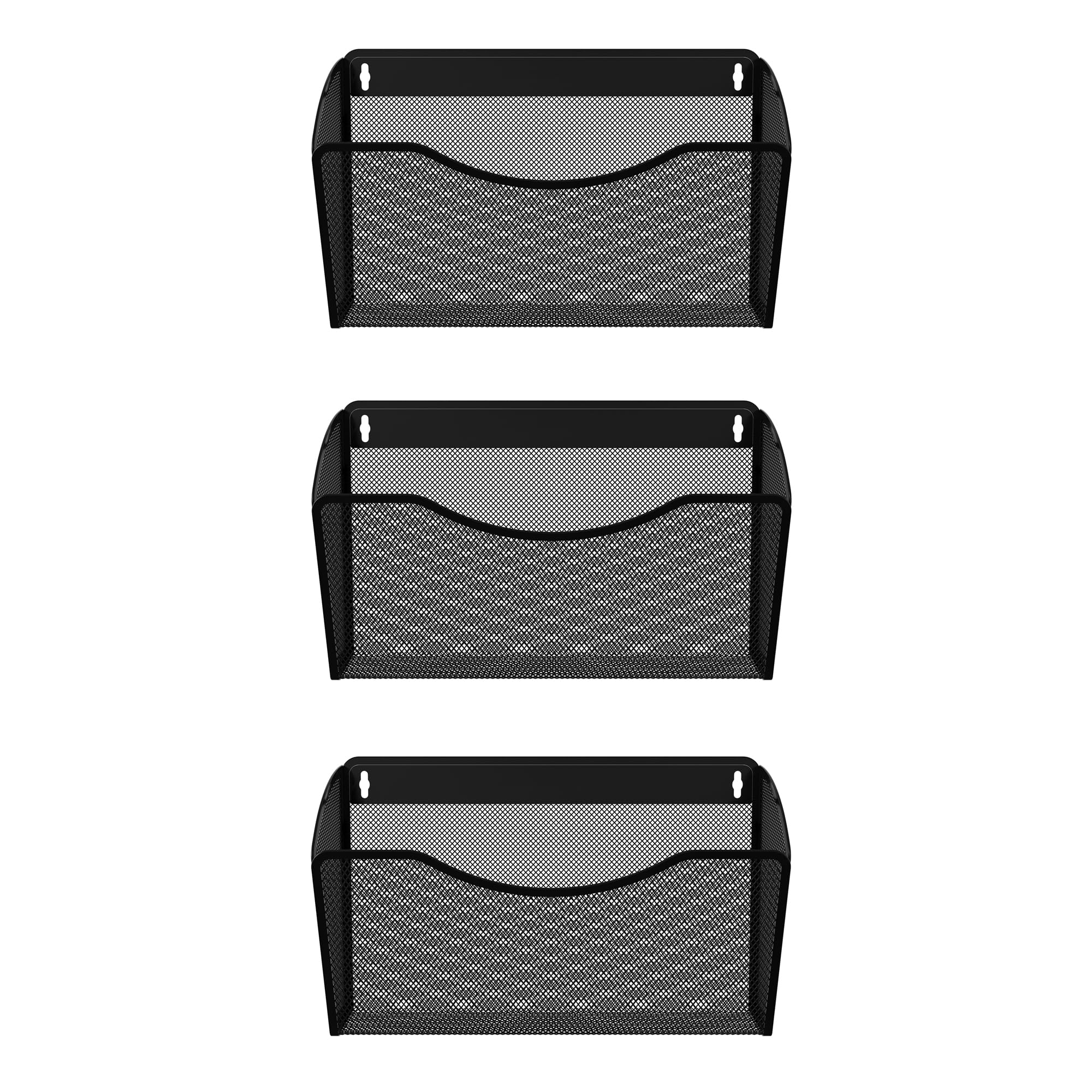 Snapklik.com : 3 Single Pocket Wall File Organizer, Mesh Hanging File ...