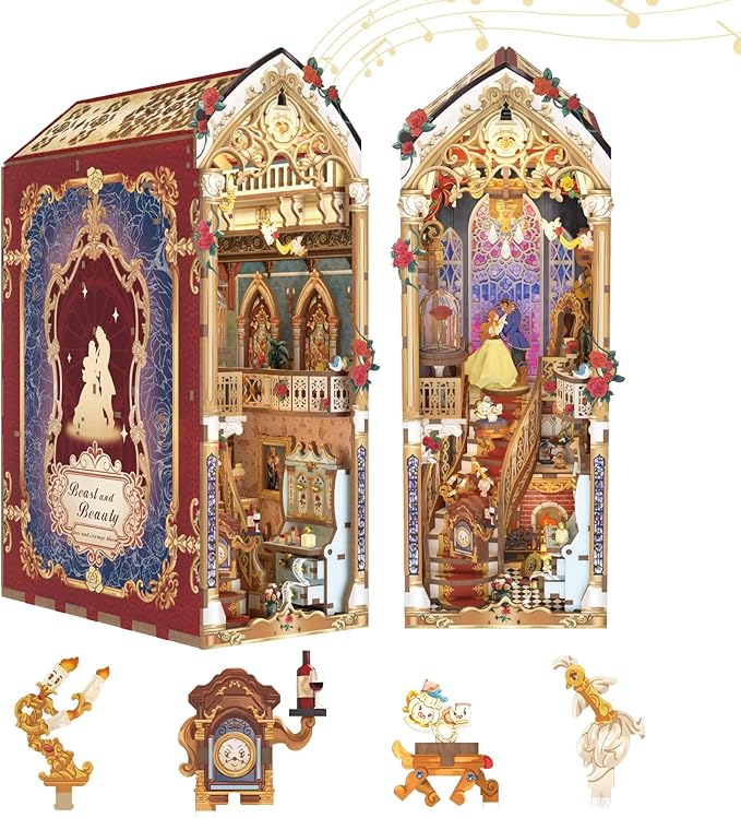 Amazon.com: Tonecheer DIY Book Nook Kit for Adults, 3D Wooden Puzzle ...