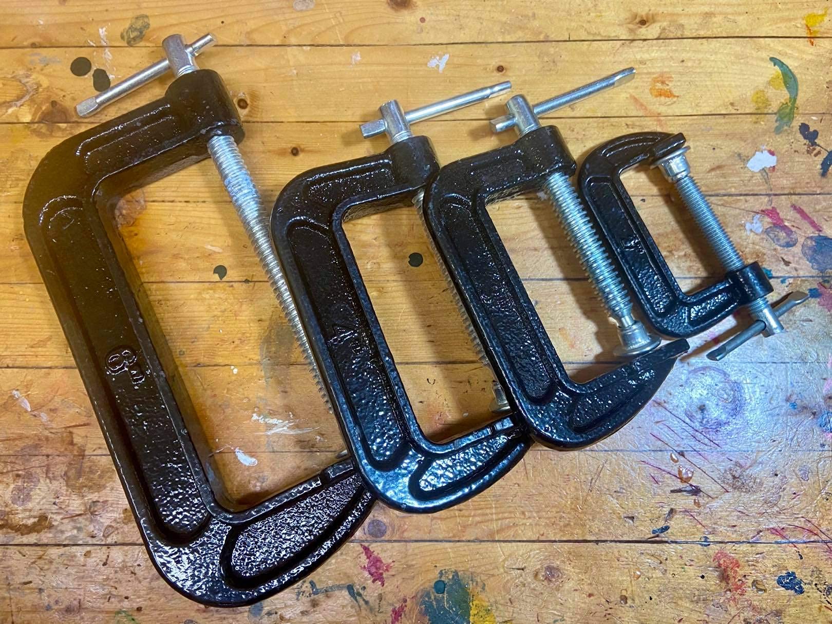 2 Piece 2 Inch C-Clamp Set - Industrial Strength, Quality Iron C Clamps ...