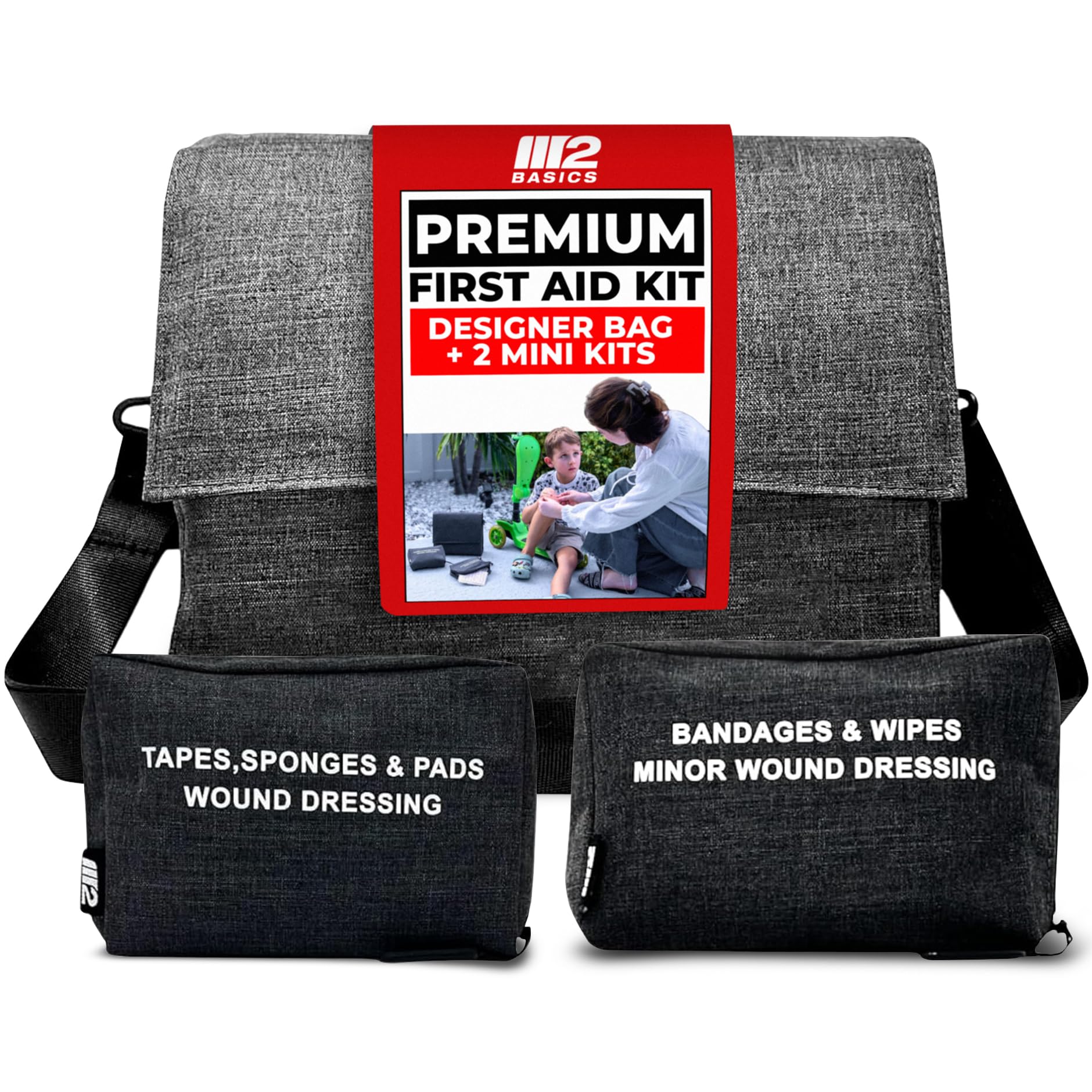 Amazon.com: M2 BASICS Premium First Aid Kit (Includes 2 Mini Kits ...