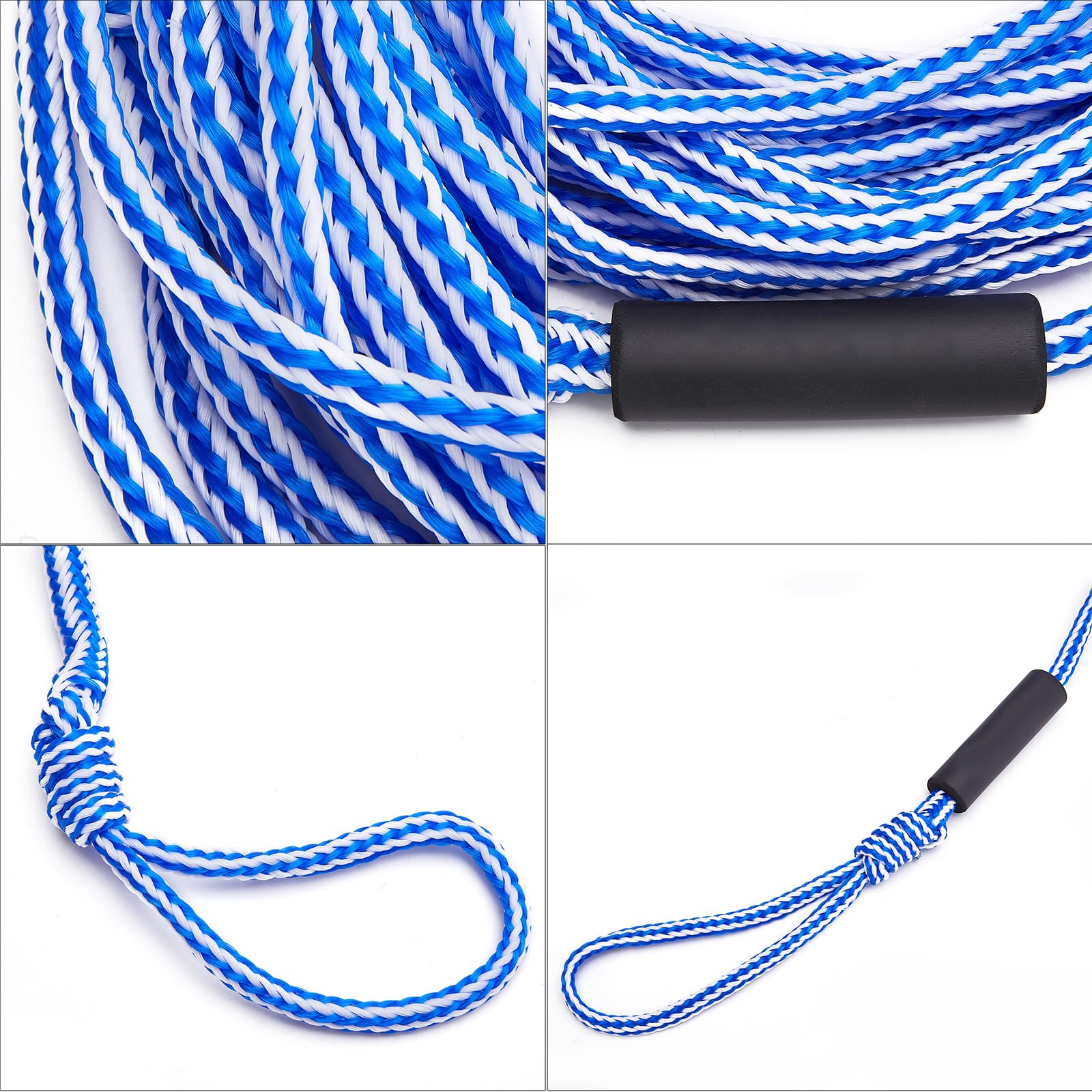 Snapklik.com : Tow Rope For Tubing 3 Sections 40FT+10FT+10FT, Heavy ...