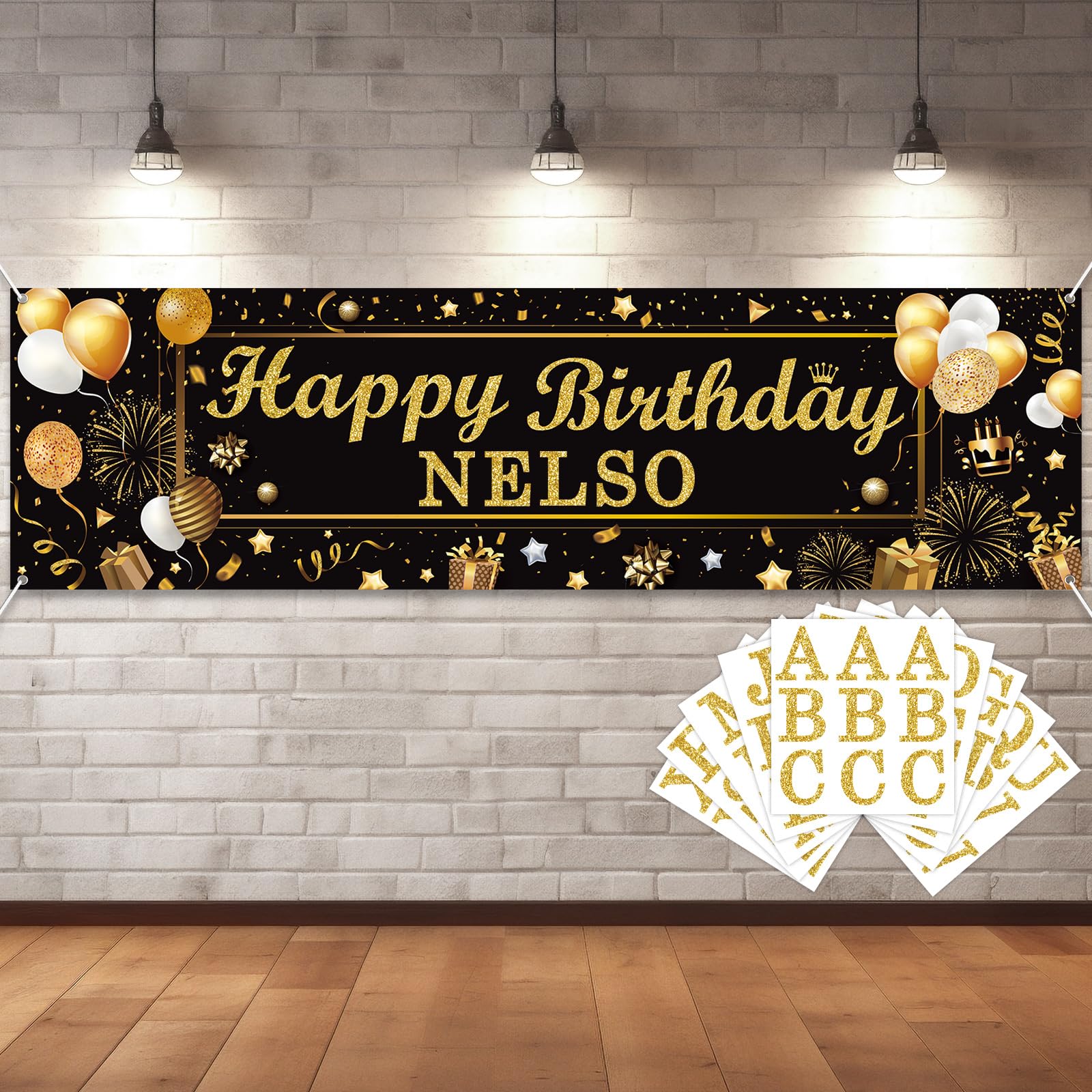 Amazon.com: Lonfliness Personalized Birthday Banner Happy Birthday ...