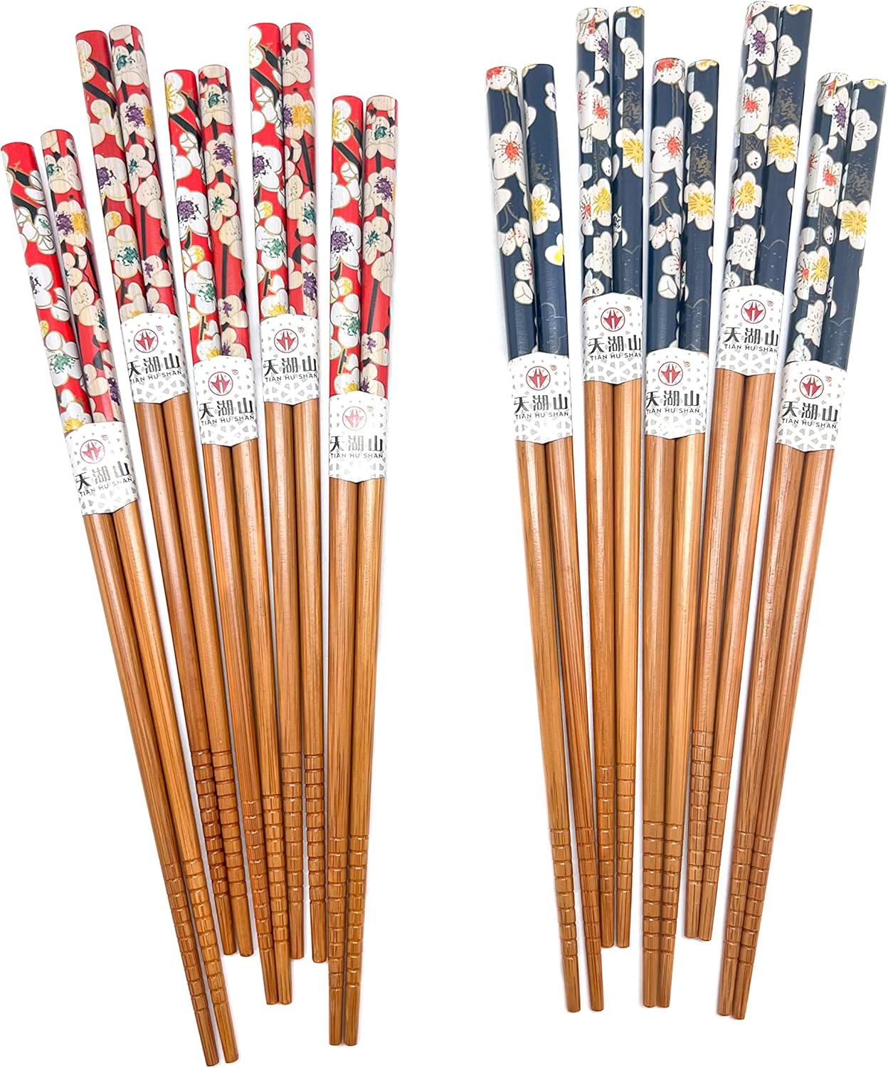 Amazon.com: 10 Pairs Reusable Bamboo Chopsticks, Spring Blooming Sakura ...