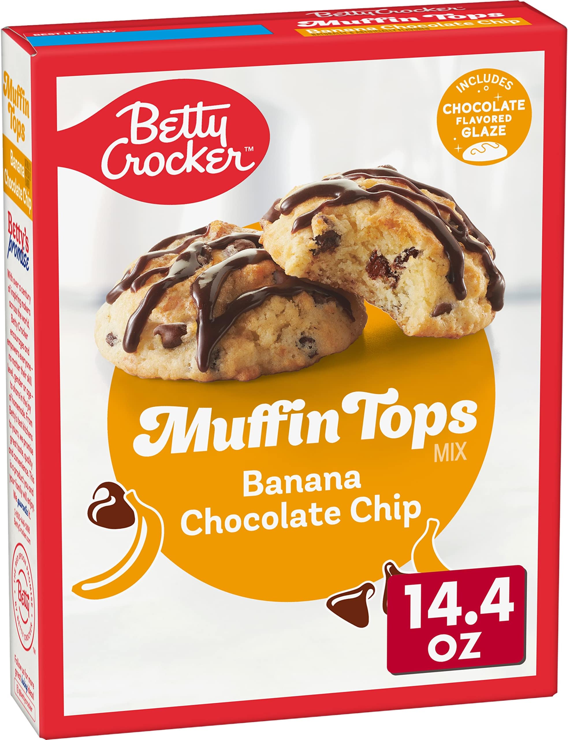 Amazon.com: Betty Crocker Muffin Tops Mix, Banana Chocolate Chip, 14.4 oz