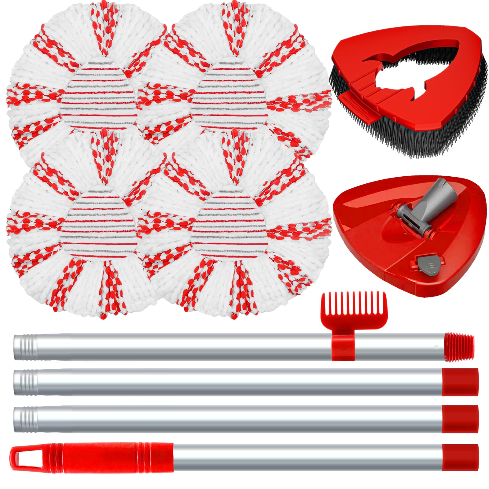 4 Pack 40% Deep Cleaning Spin Mop Heads Replacement Compatible with ...