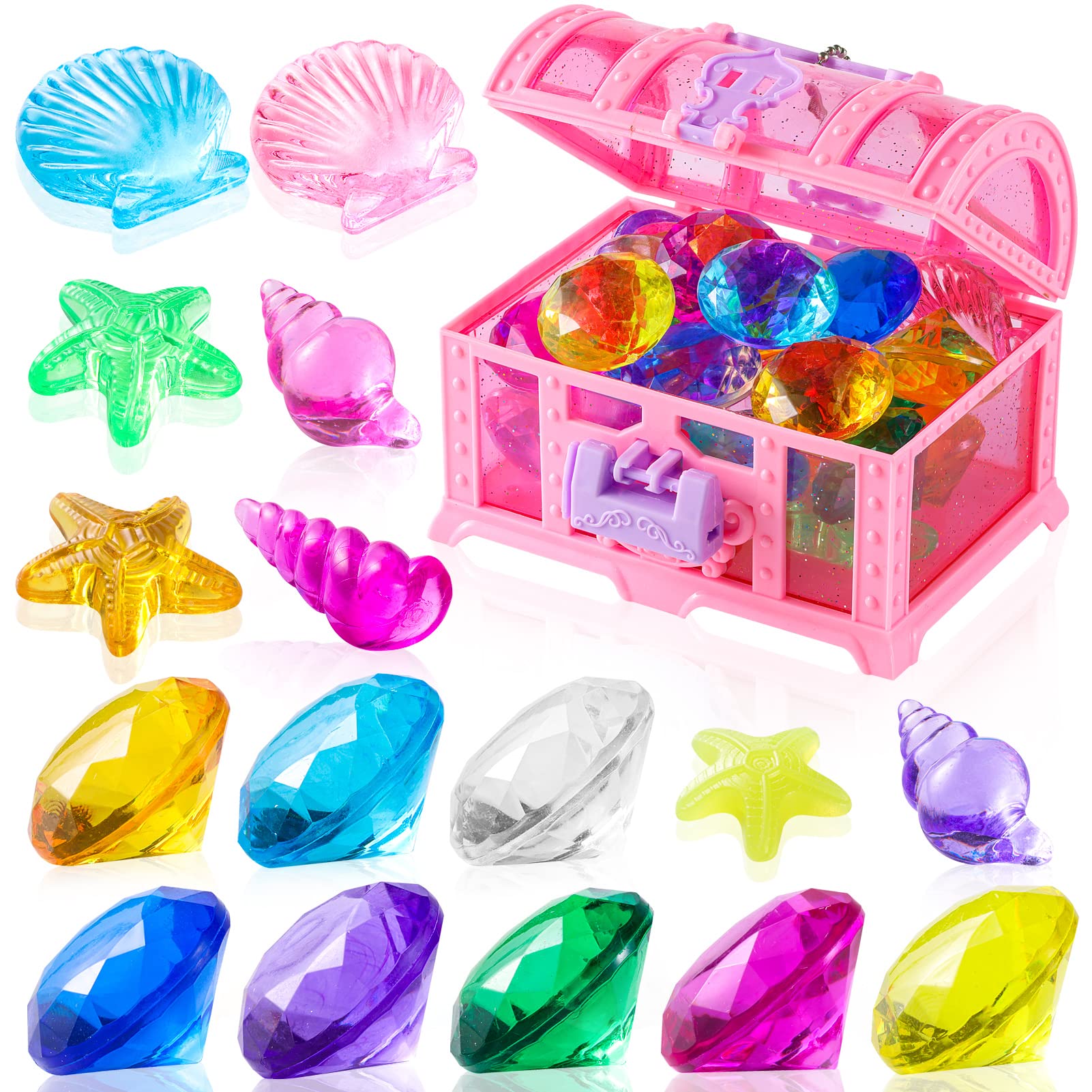 Amazon.com: NHBTYKL 28 Pcs Colorful Diving Gem Pool Toys Set with ...
