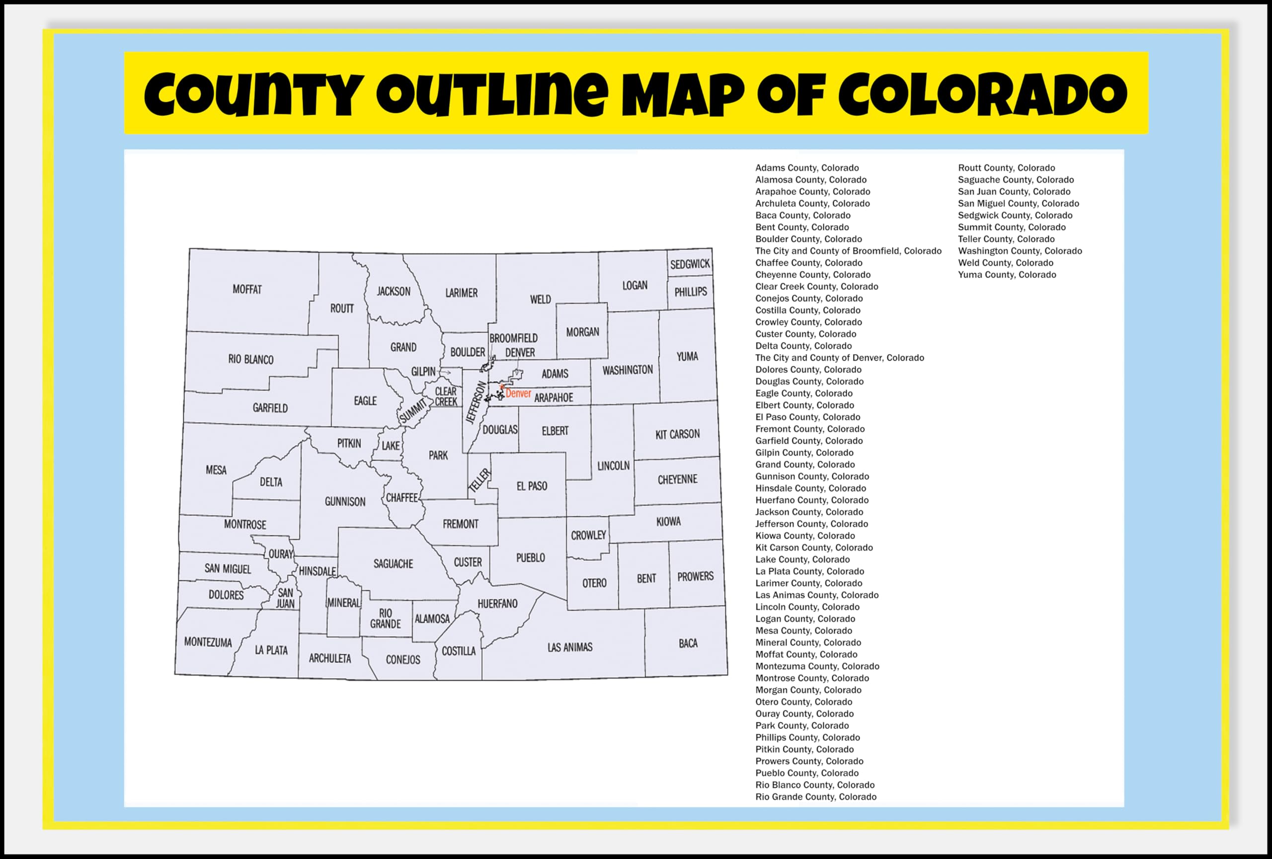 Counties Colorado Map Eagle County Map, Colorado