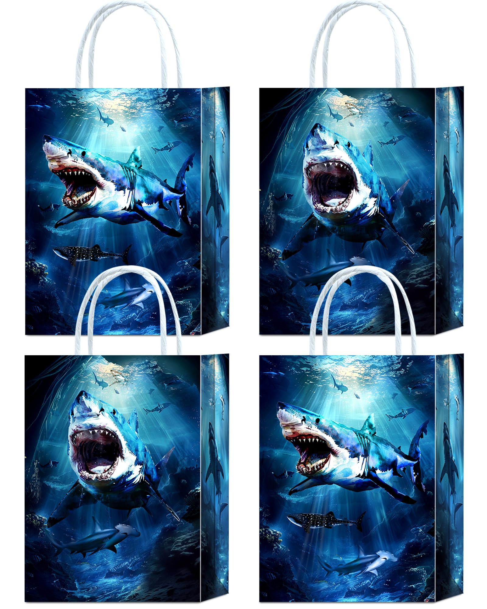 Amazon.com: Tyndallrays 16 Pieces Shark Goodie Bags for Ocean Sea Shark ...