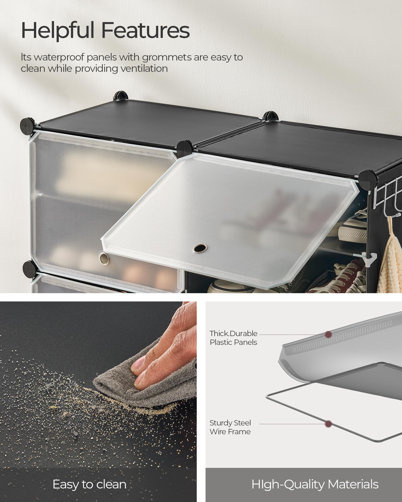 Interlocking Shoe Rack, 8 Cubes Plastic Shoe Storage Cabinet, 32 Paris ...