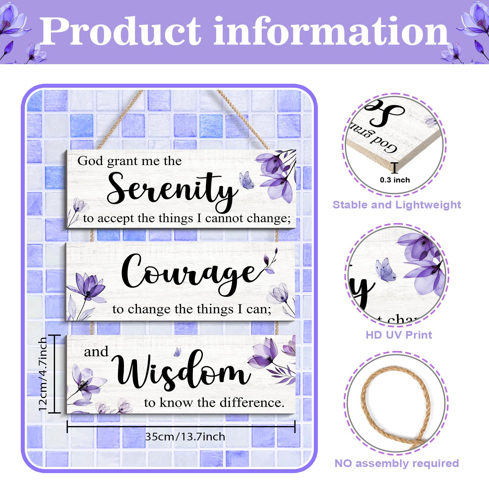 Snapklik.com : Serenity Prayer Sign - Farmhouse Christian Wall Art ...