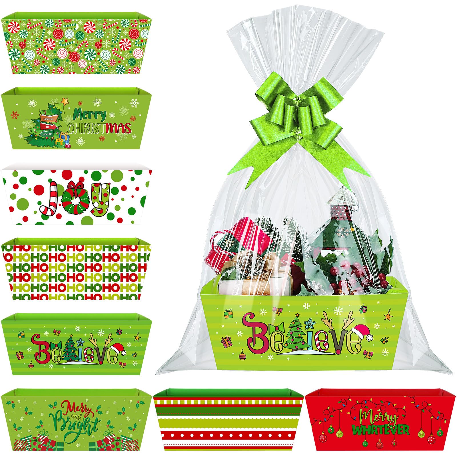 Amazon.com: Dispowreath 72 Pcs Christmas Baskets Gift Empty to Fill Kit ...