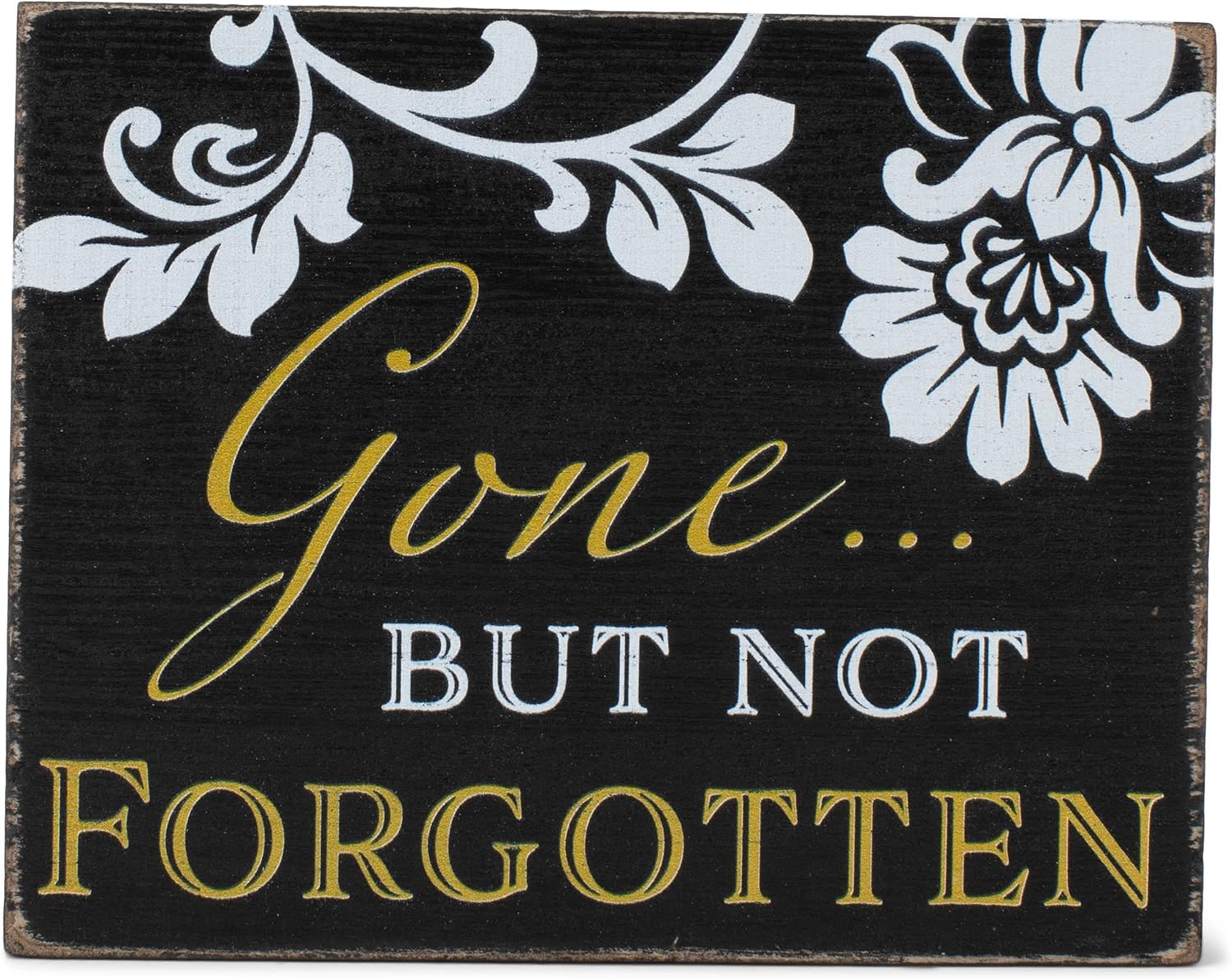 Amazon.com: Elanze Designs Gone But Not Forgotten Black 4x3 Wood Block ...