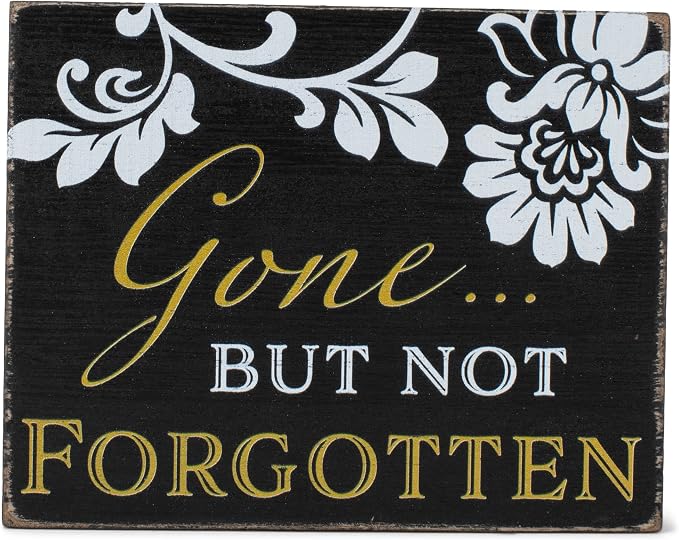 Amazon.com: Elanze Designs Gone But Not Forgotten Black 4x3 Wood Block ...