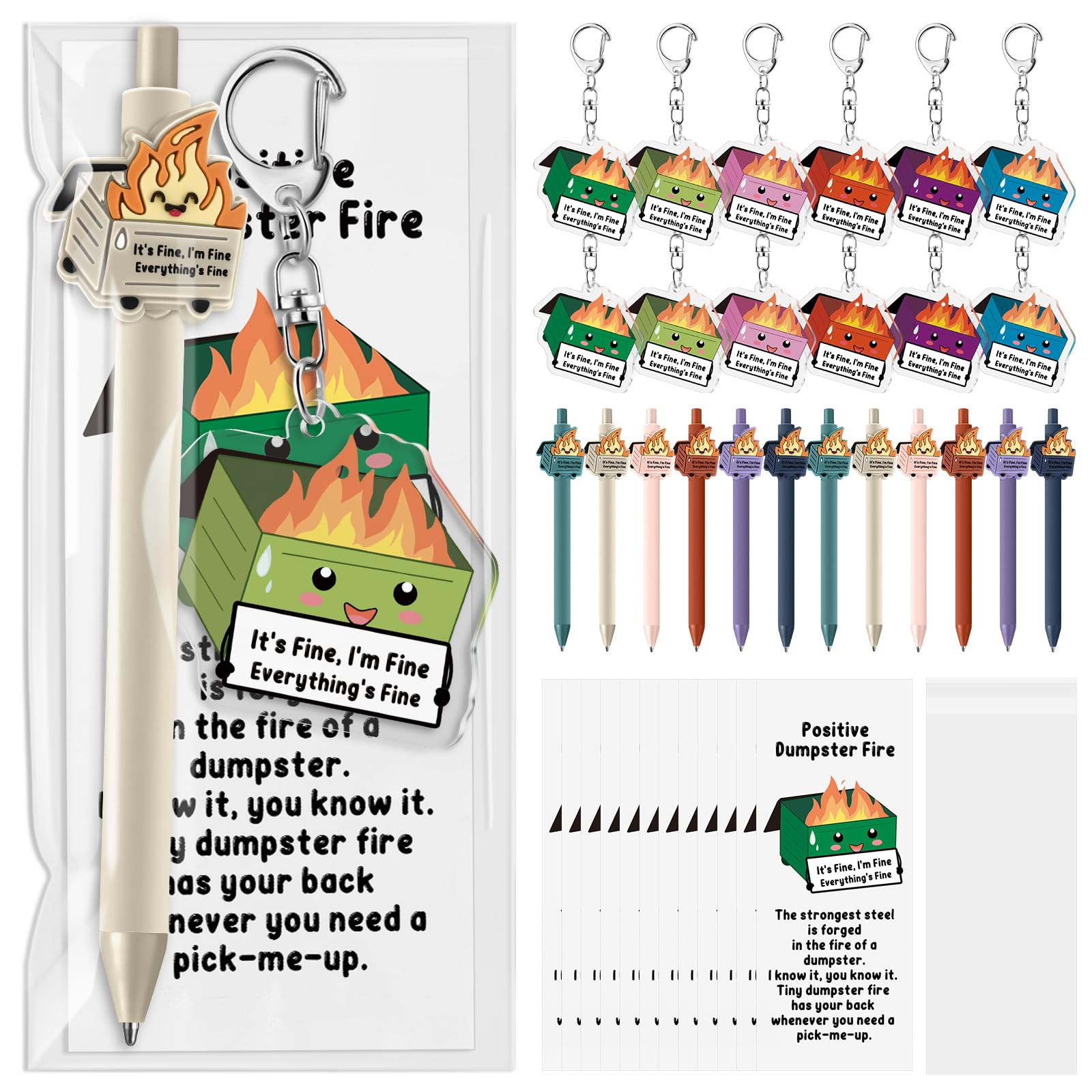 Snapklik.com : 12 Sets Dumpster Fire Gifts Christmas Funny Ballpoint ...