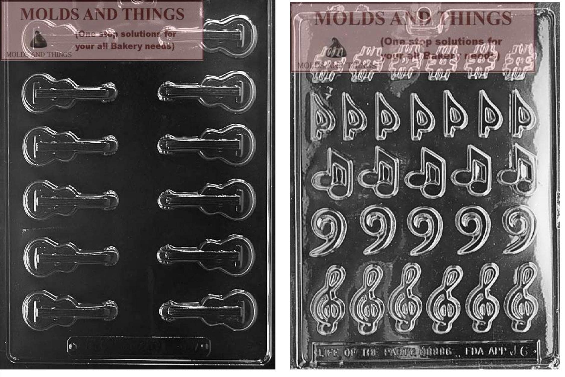 Amazon.com: Electric Guitar Chocolate Candy Mold, Guitar chocolate ...