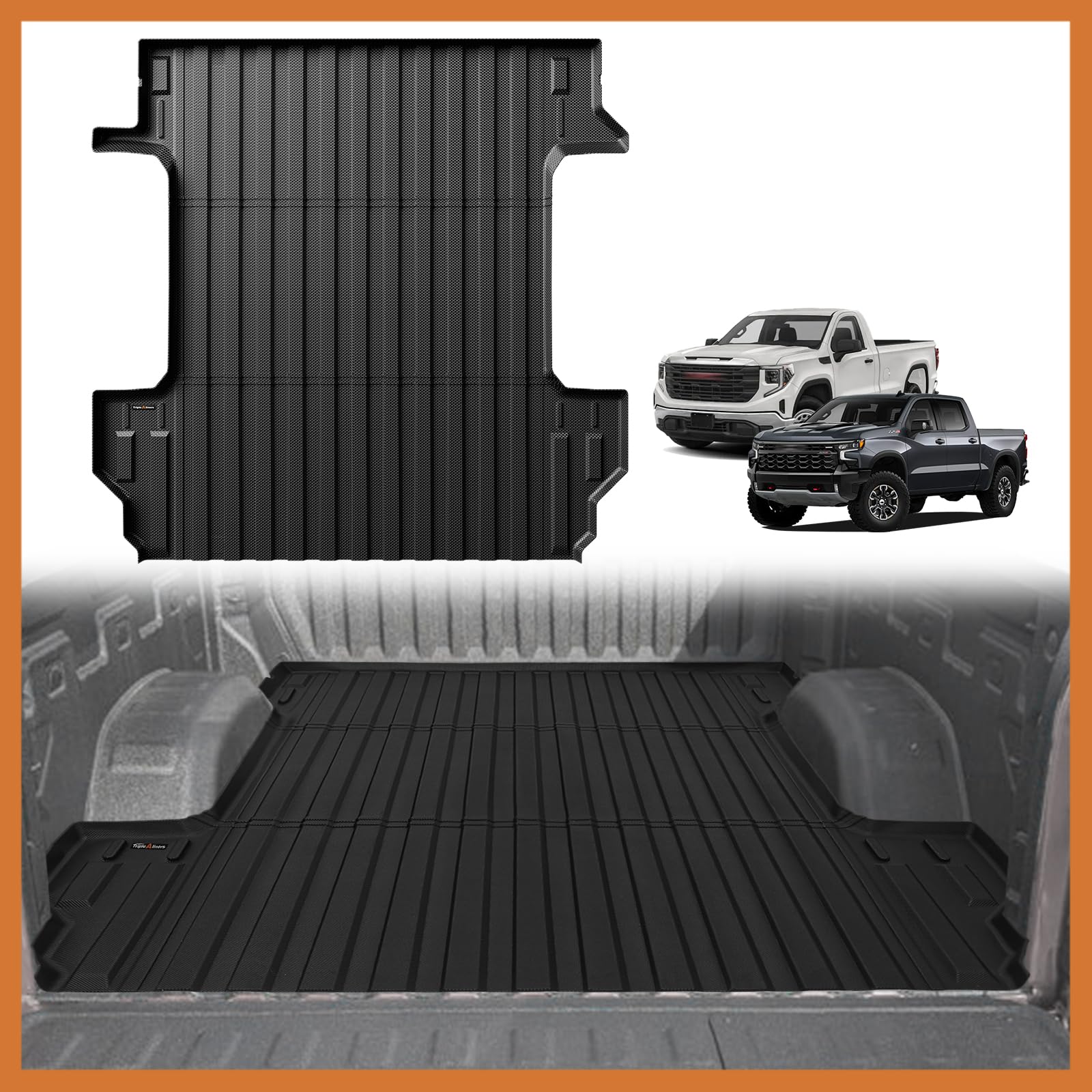 TripleAliners Truck Bed Mat Compatible with 2019-2024 Chevy Silverado ...