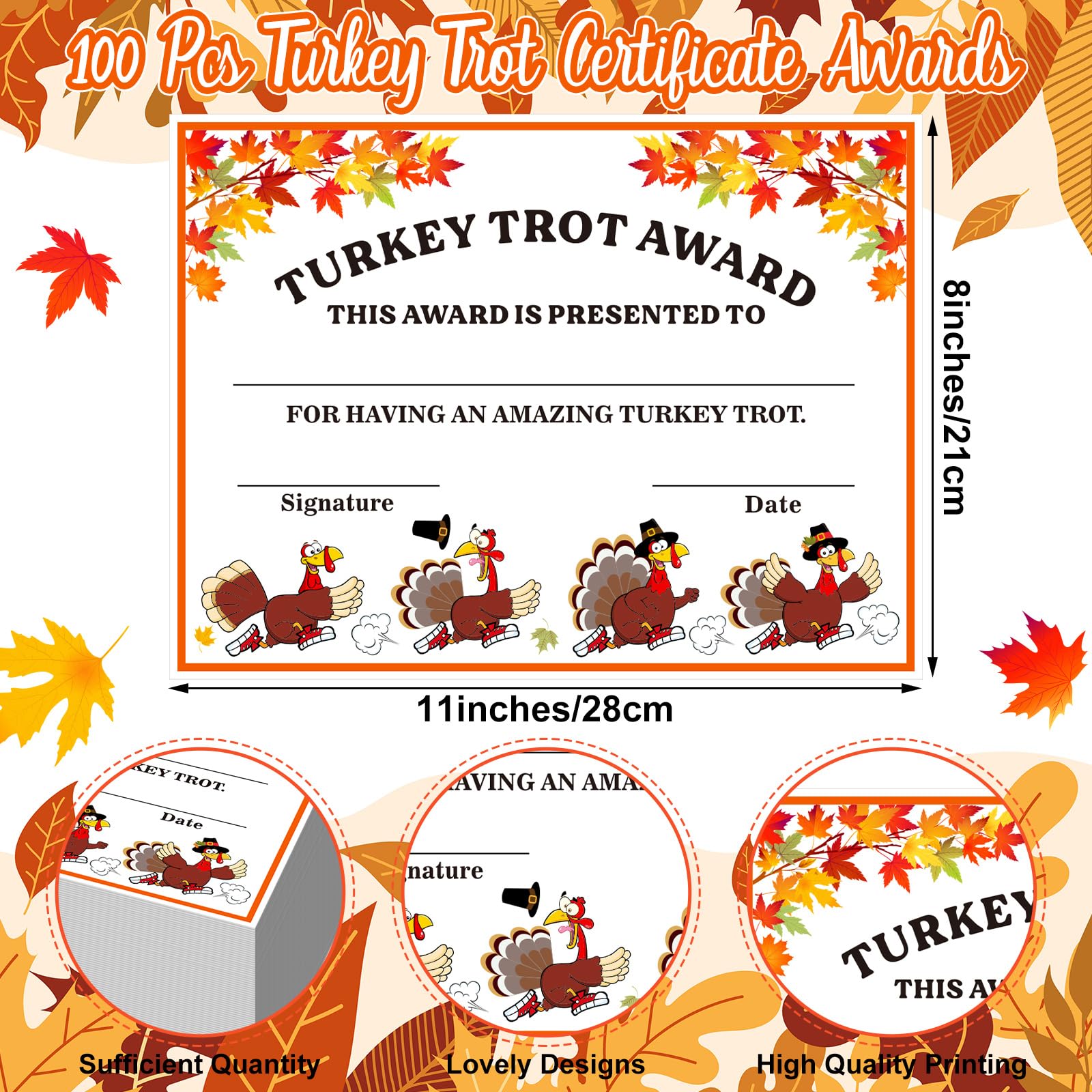 Snapklik.com : 100 Pcs Thanksgiving Turkey Trot Medals 2025 Running ...