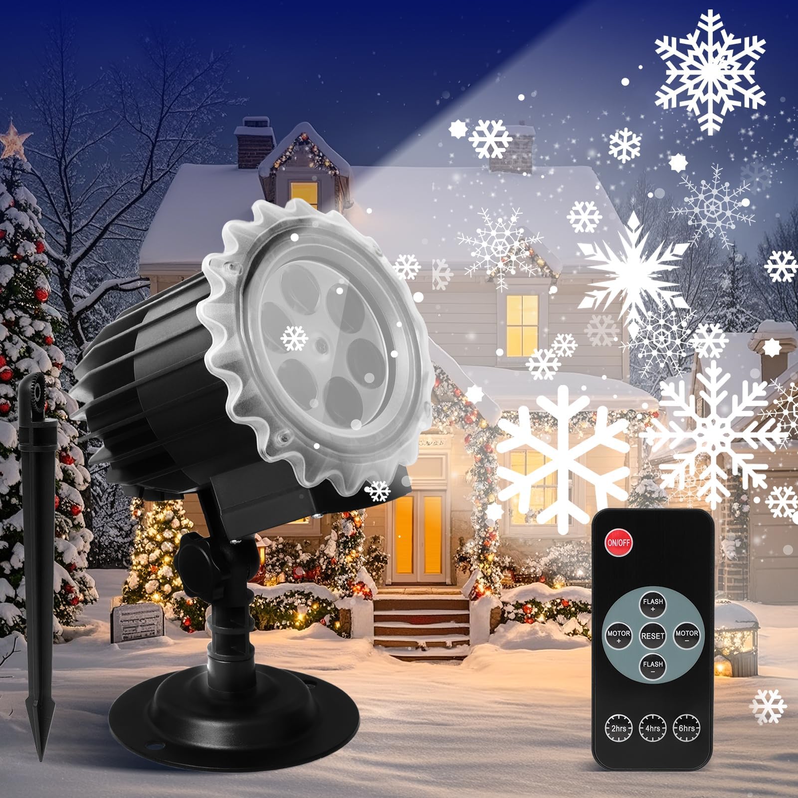 Amazon.com: Christmas Snowflake Projector Lights Outdoor, Led Snowflake ...