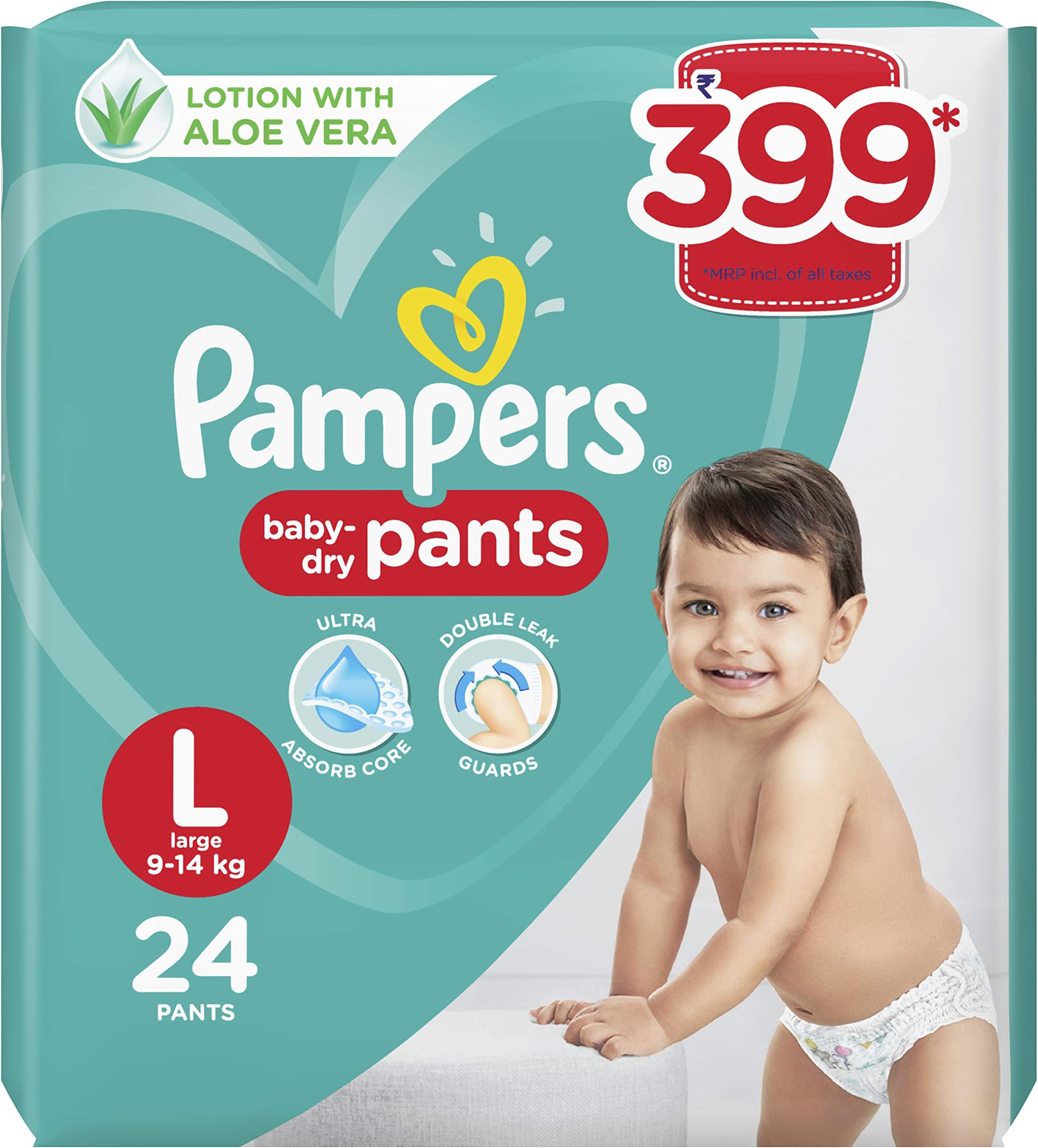 Buy Pampers All round Protection Pants, Large size baby diapers (LG ...