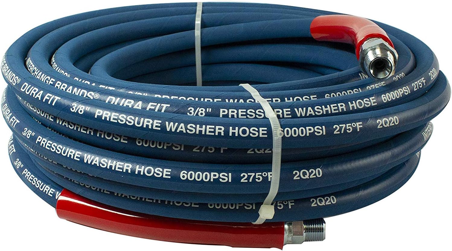 Amazon.com : INTERCHANGE BRANDS, LLC - 3/8 In x 100ft 4000 PSI High Pressure Washer Hose Gray ...