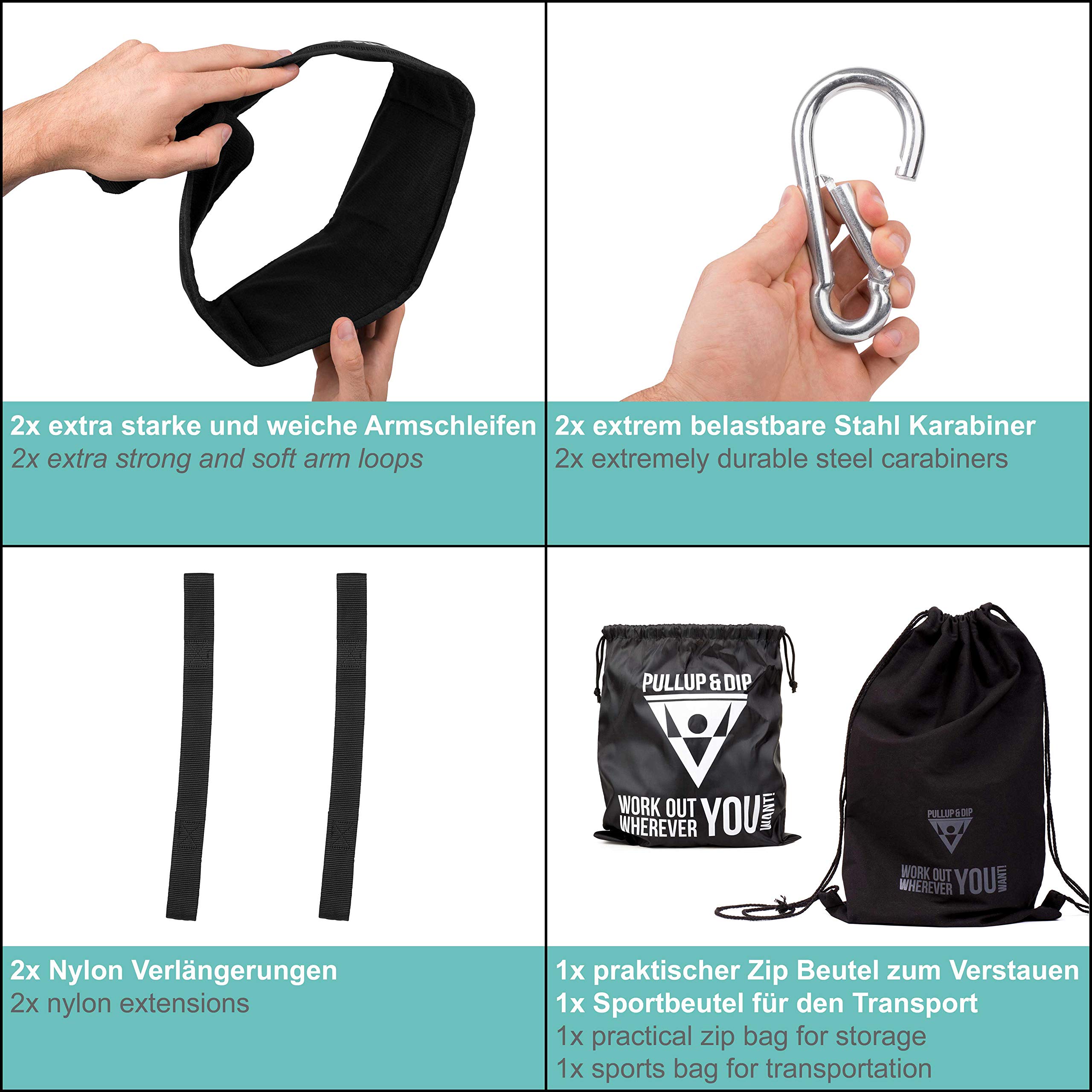 PULLUP & DIP Ab Straps, Premium Abdominal Slings for Abdominal Training ...