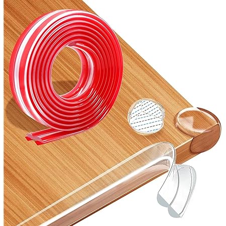 Edge Protector Strip 3M Clear PVC Adhesive Table Protector with 4 Table ...