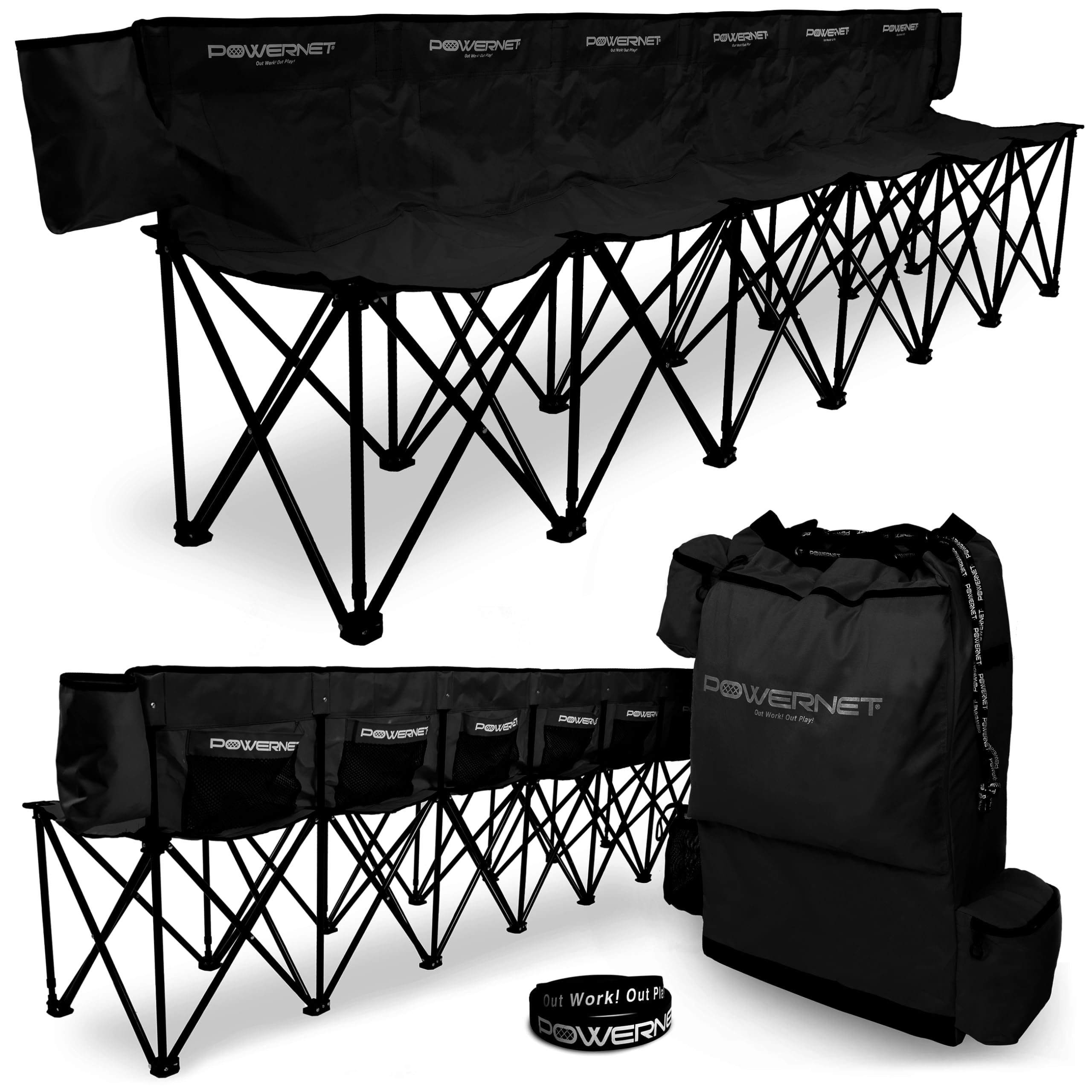 Snapklik.com : PowerNet 6 Seater Team Bench Folding Chair, Portable ...