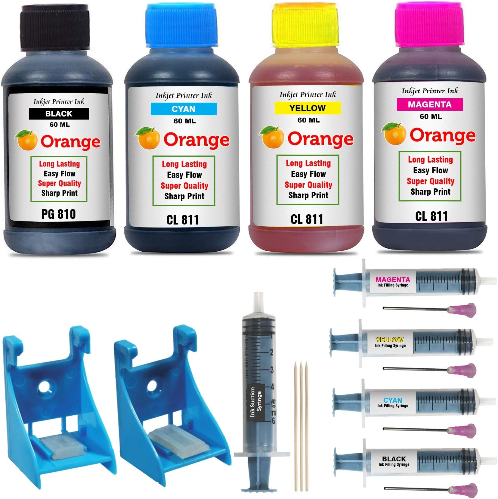 Orange Ink Refill kit Suitable for Canon Pixma PG 810, 745, 47, 88 ...