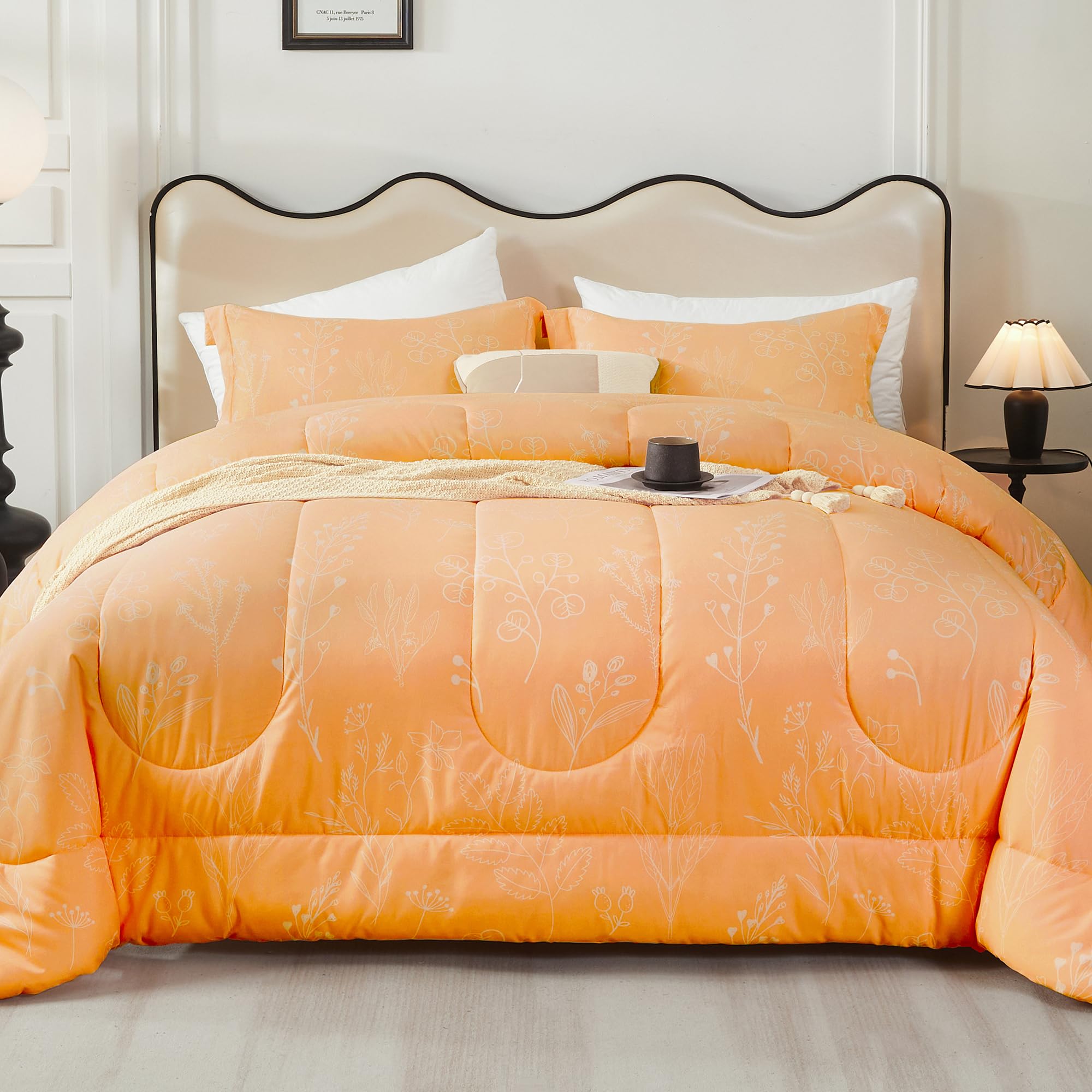 Bedmoon King Floral Comforter Set Yellow Flower Printed 1743