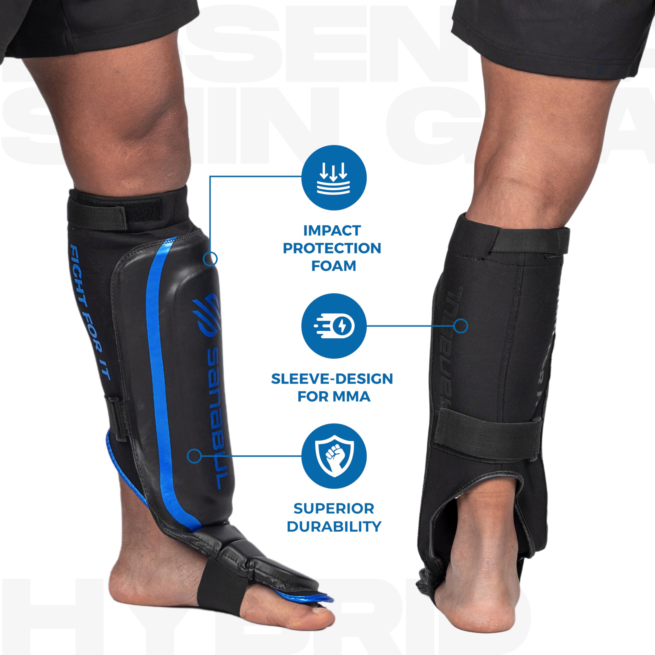 Snapklik.com : Sanabul Essential Hybrid Sleeve Kickboxing Shin Guards ...