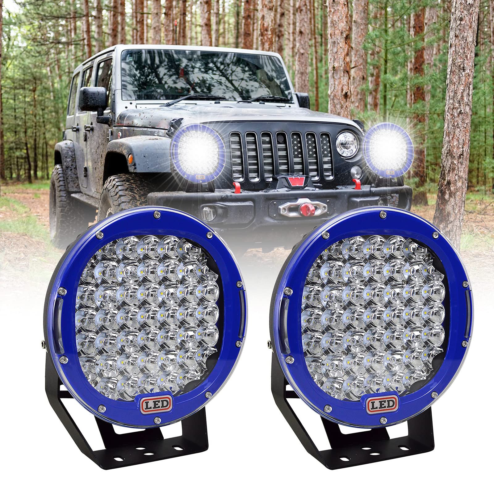 Barra Led 9 Inch Round LED Off-road Light – 13000LM, High/Low Beam With ...