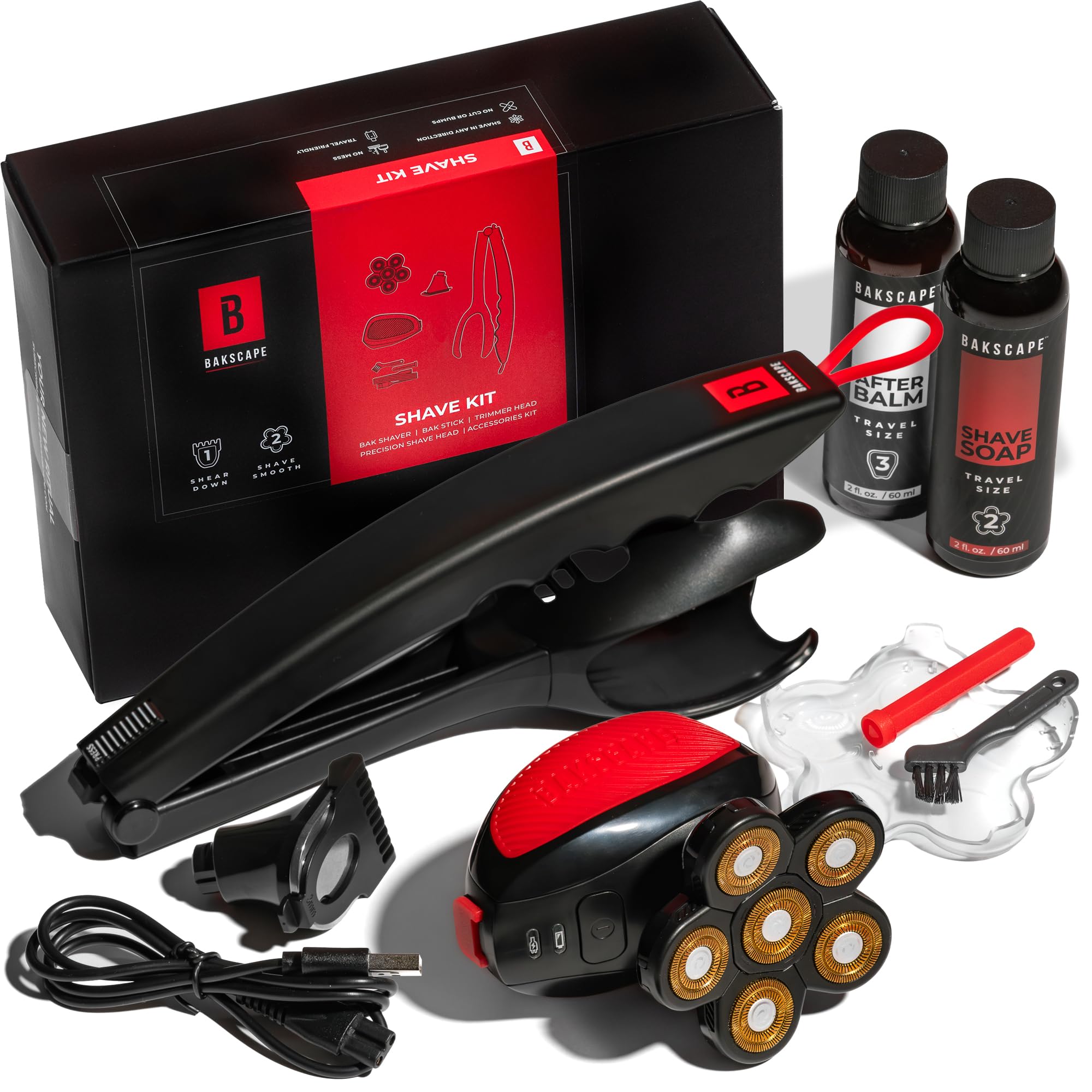 Amazon.com: Bakscape Men's Back Shaver Classic Kit 2.0, Electric Body ...