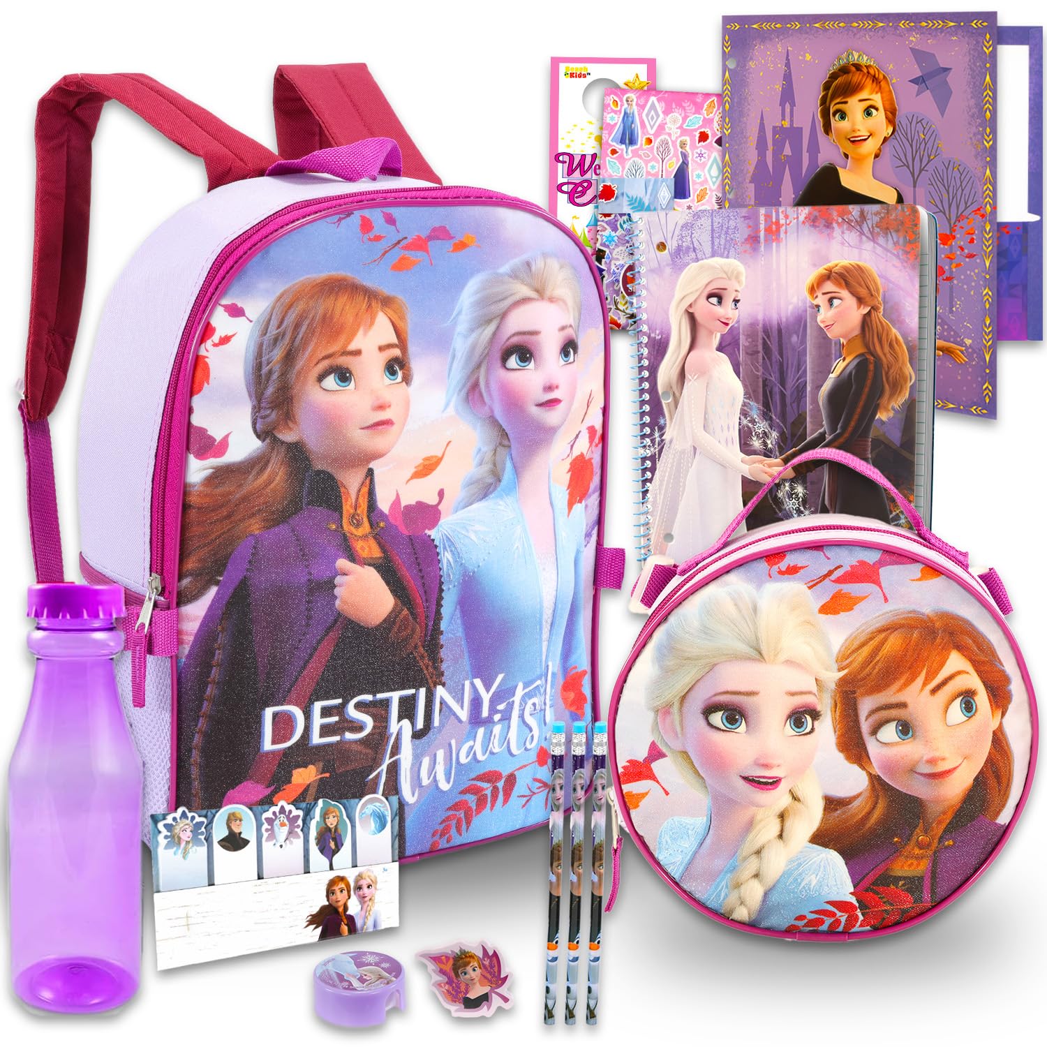 Amazon.com | Disney Frozen Backpack and Lunch Bag School Supplies Set ...