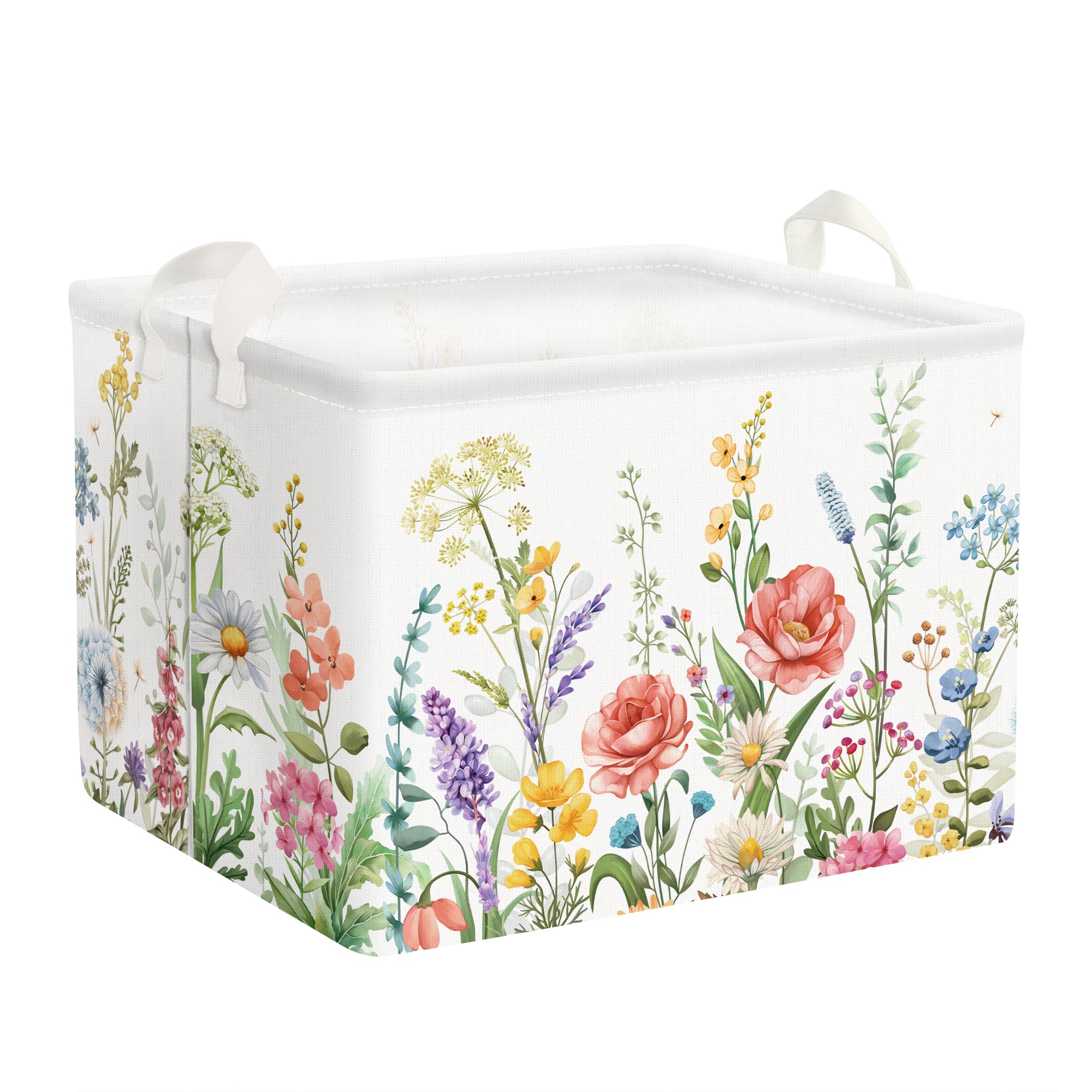 Amazon.com: Clastyle 36L Wild Flower Plants Girls Storage Basket Spring ...
