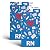 Buy RN Badge Buddy - Blue with Medical Icons - Vertical Badge Id Card ...