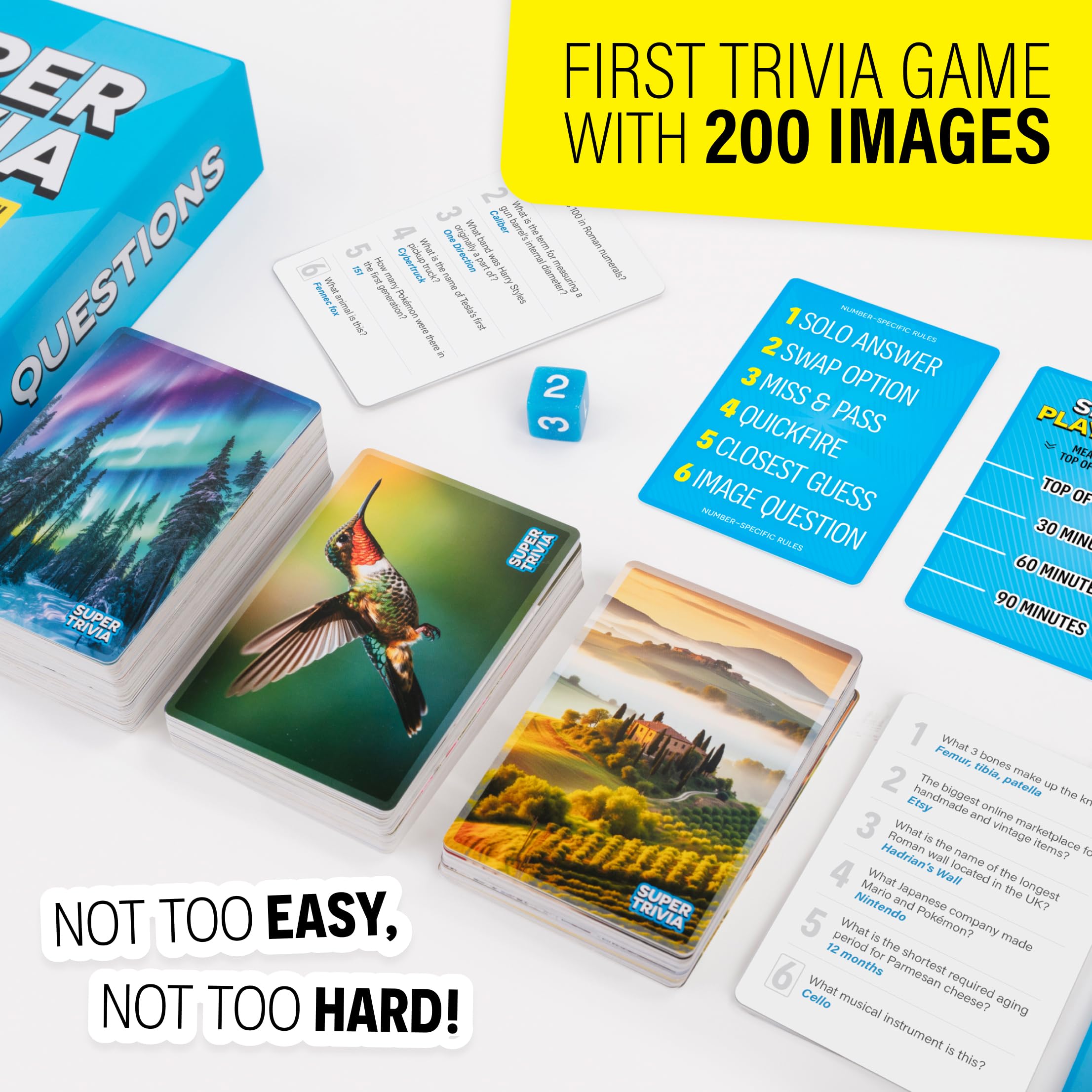 Super Trivia Games for Adults with 1200 Questions – Fun Board Game with ...