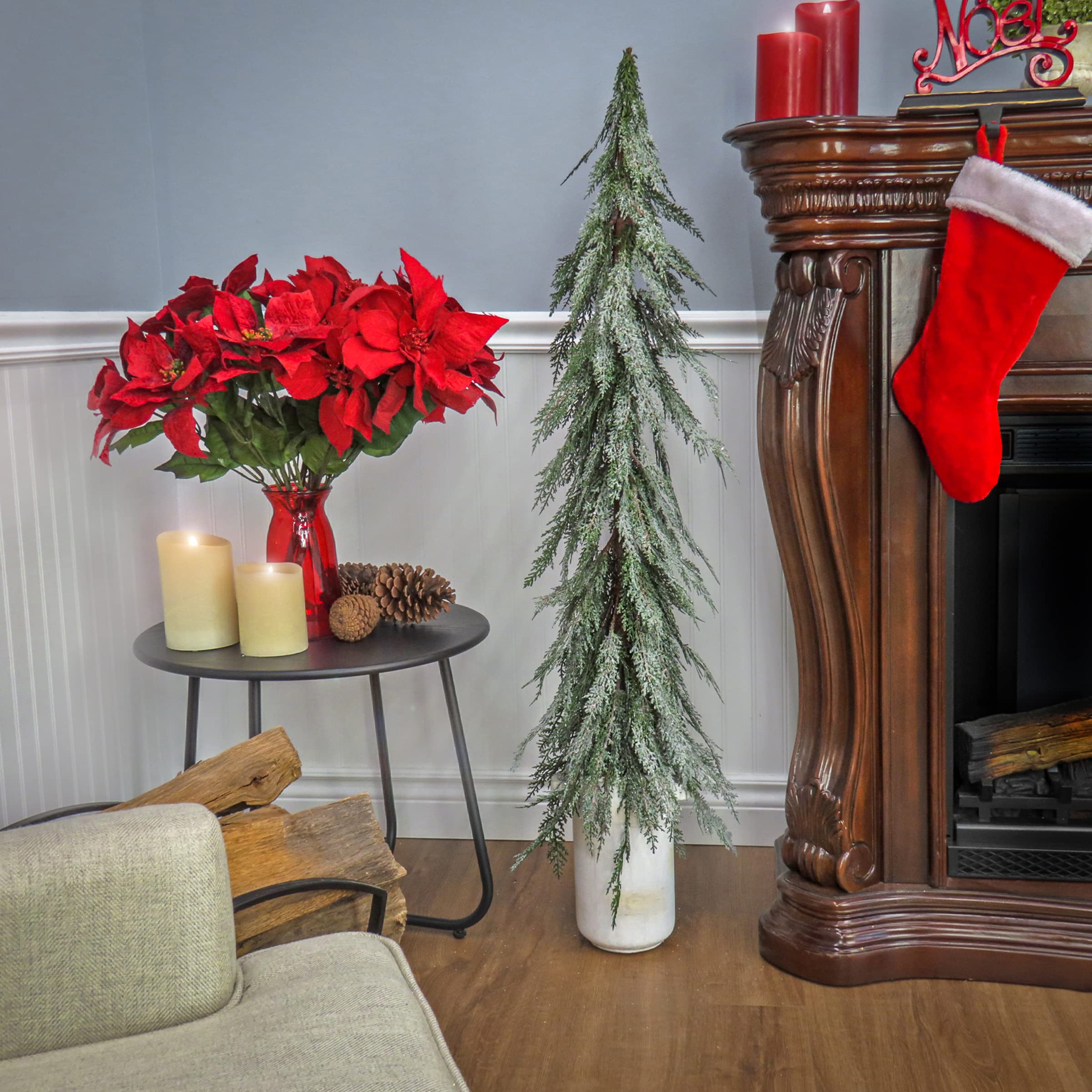 HGTV Home Collection Artificial Christmas Tree, Potted Pine, Down Swept ...