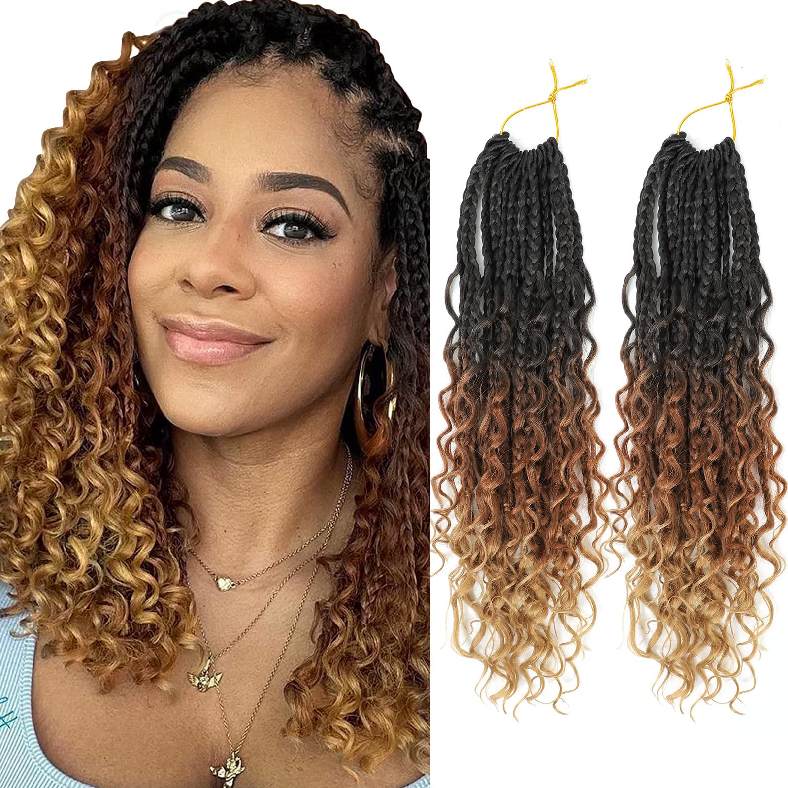 Goddess Box Braids Crochet Hair 14 Inch Box Braids Boho | Desertcart ...