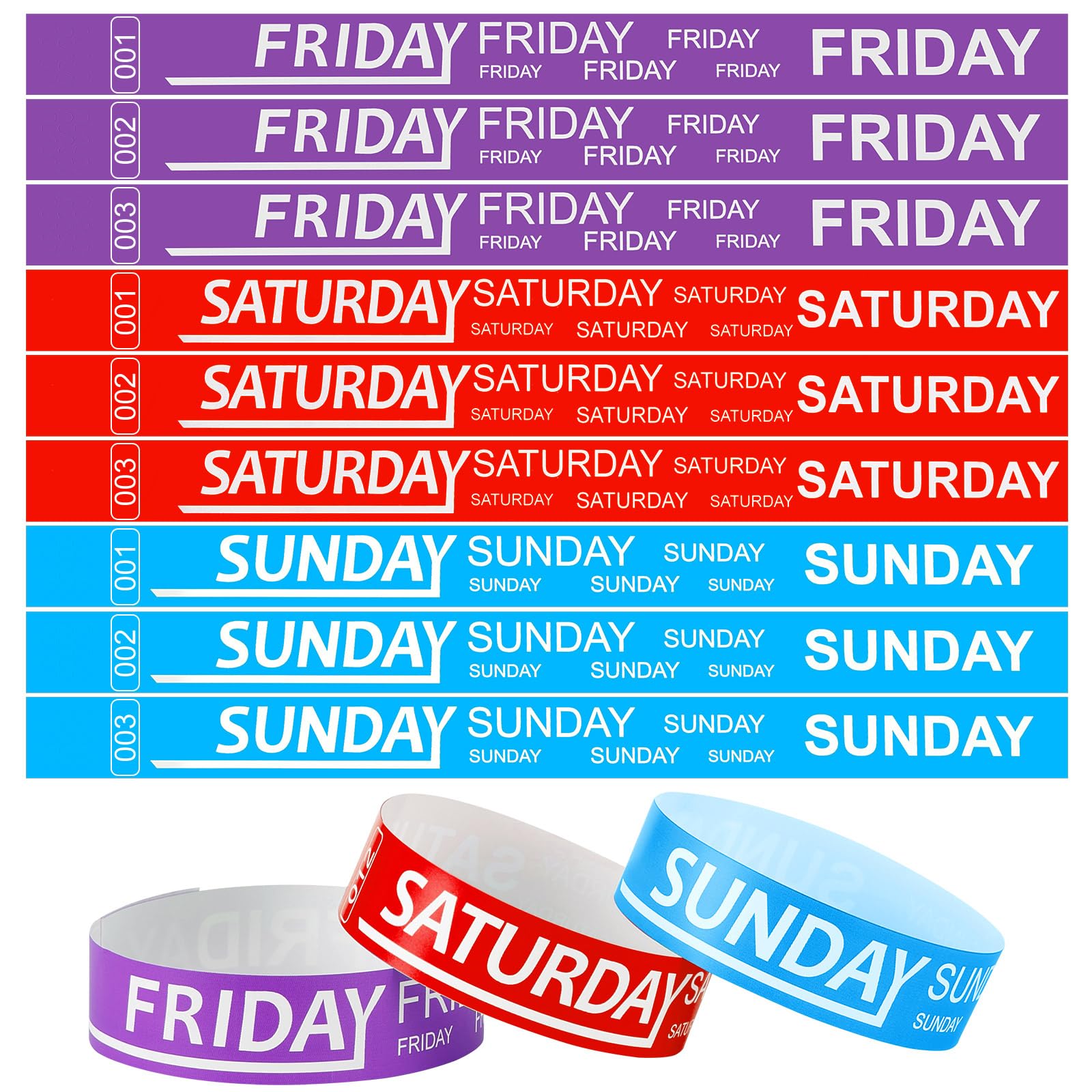 Amazon.com : Henoyso 1800 Pcs Paper Wristbands Event Wristbands ...