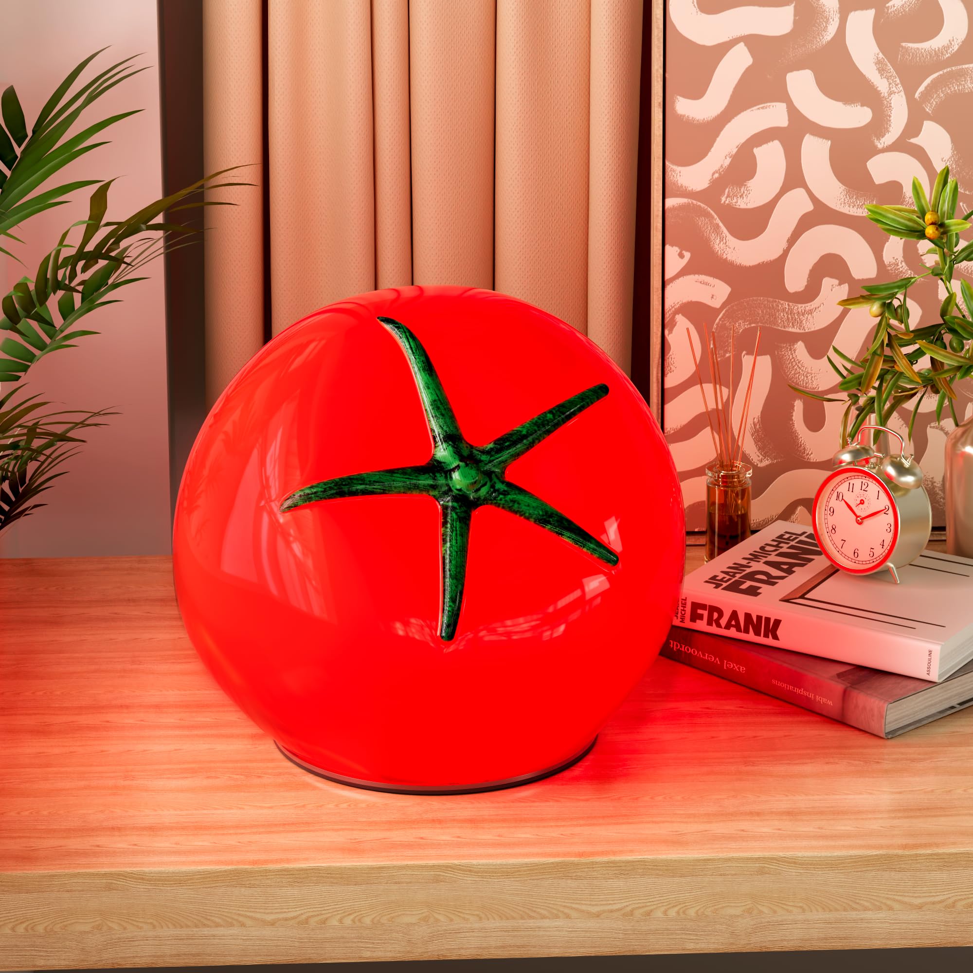 NEWFLY Cute Table Lamp for Bedroom, Large Tomato Bedside Nightstand ...