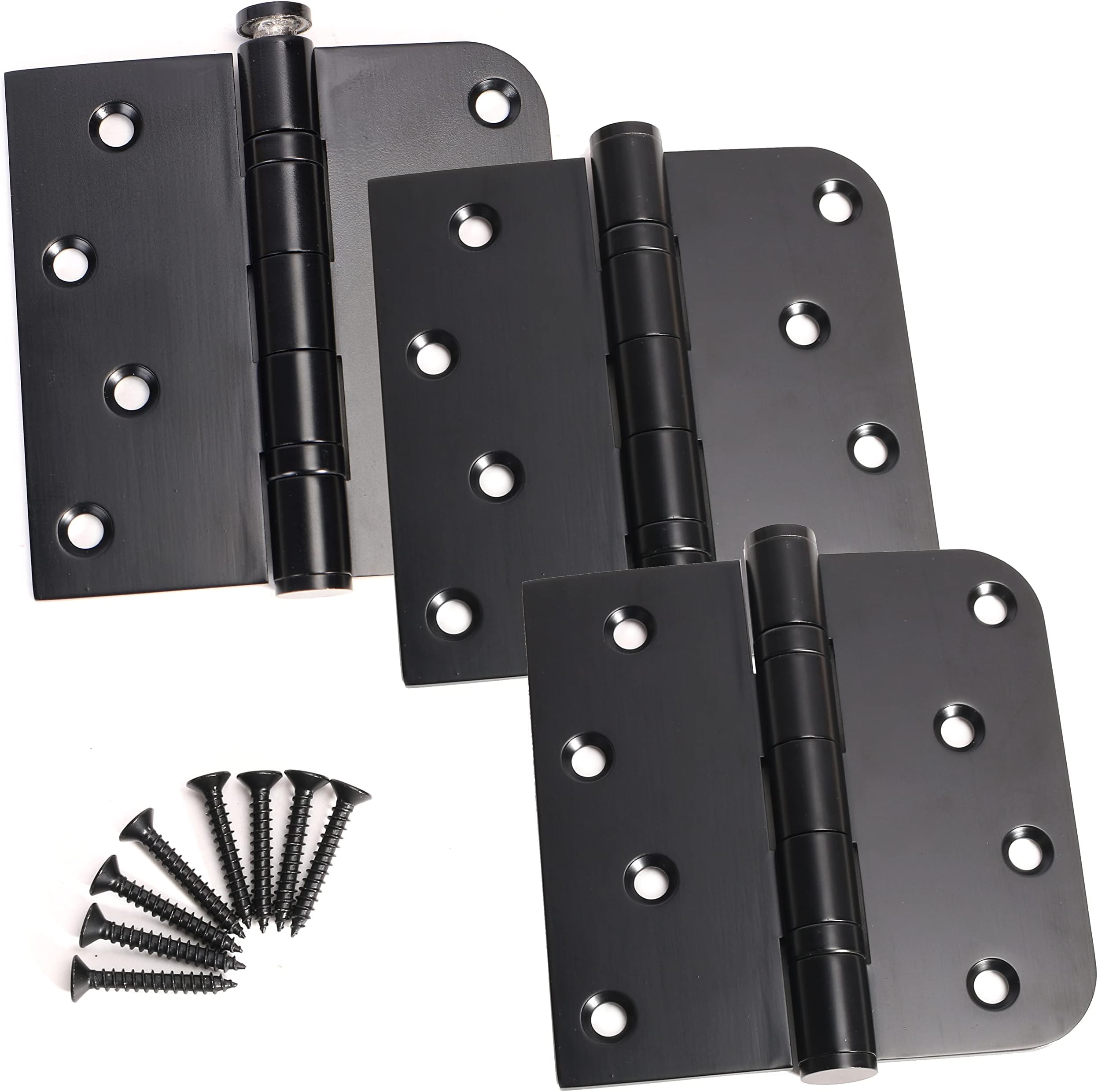 Penrod Stainless Steel Ball Bearing Door Hinges, 4 Inch with 5/8 Inch Square Corners, NRP, 3 ...