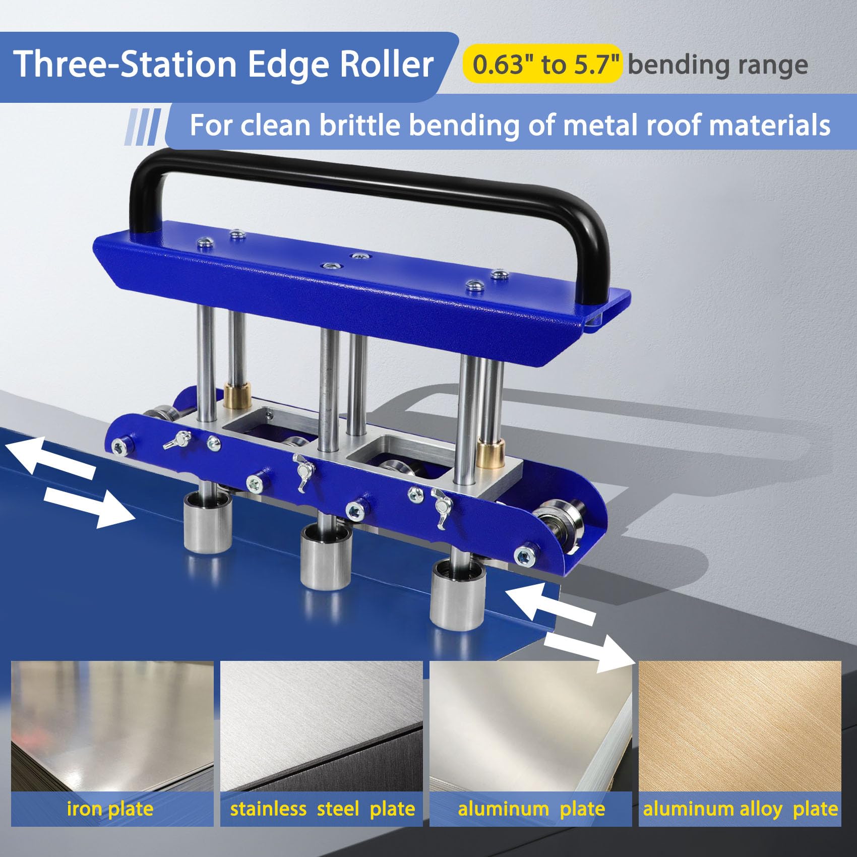 Three-Station Edge Roller Bender, Metal Roofing Tools, 0-90° Bending