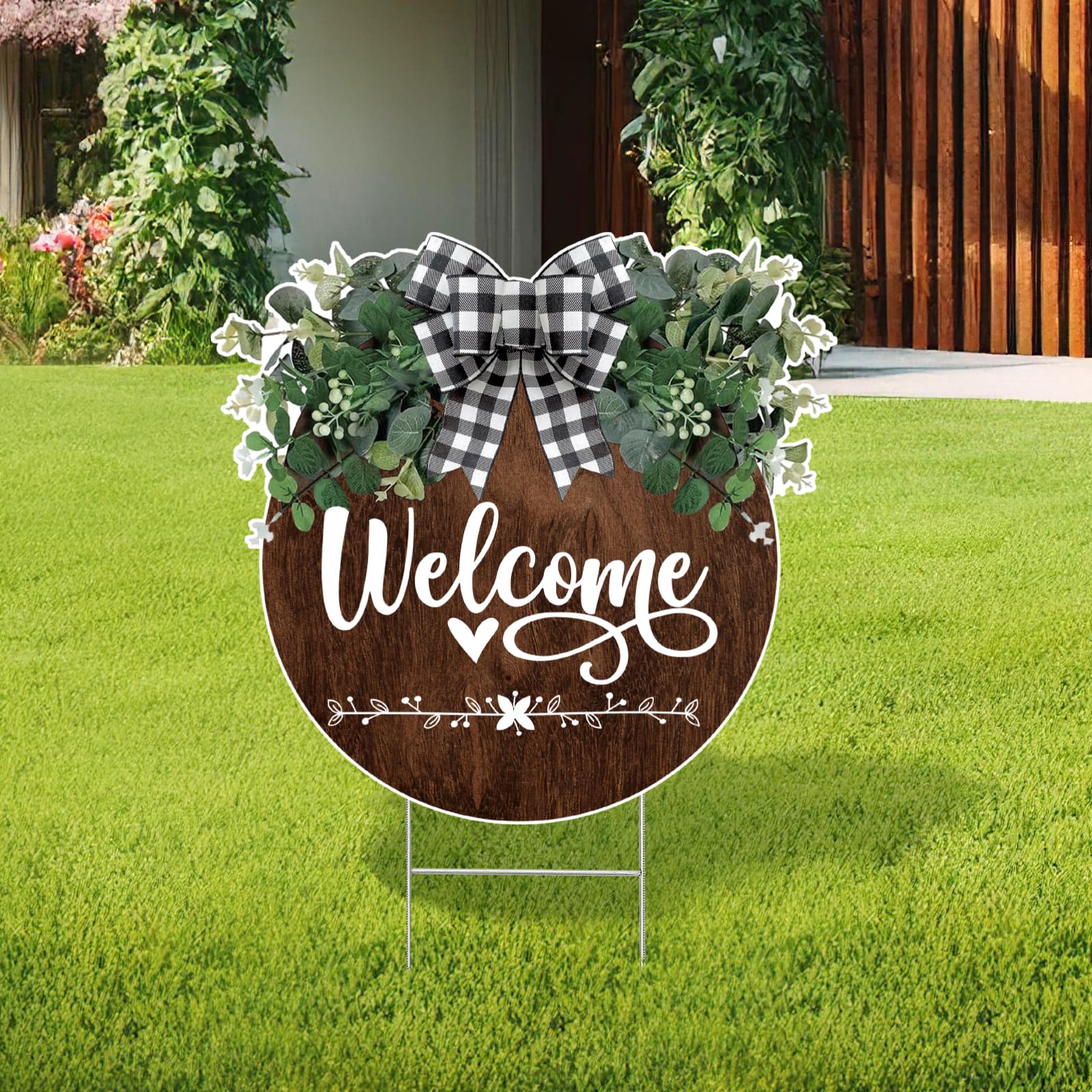 Amazon.com : Welcome Yard Sign for Farmhouse Decor 19’’ x 18’’ Large ...
